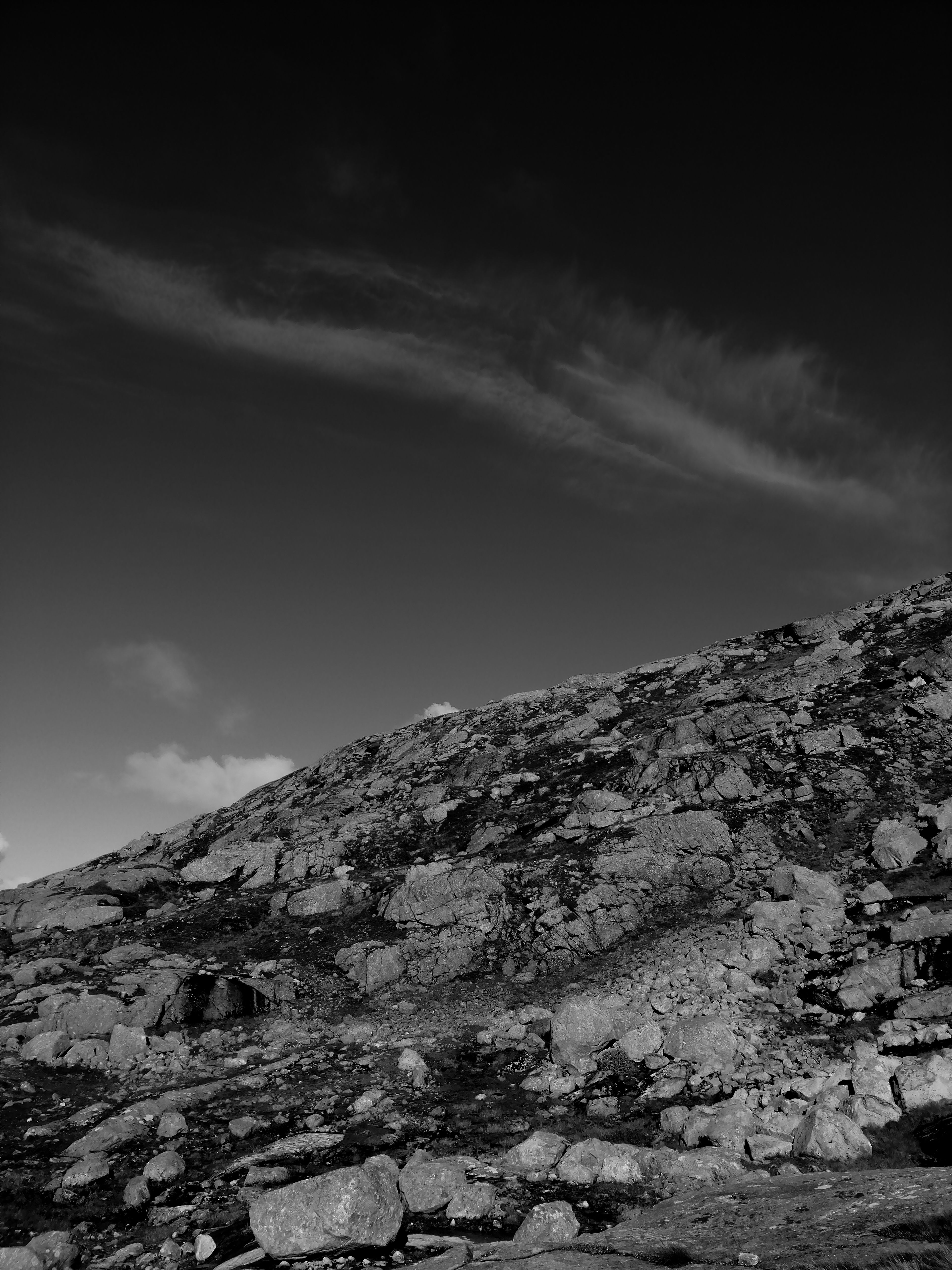 Grayscale Photo of Rock Mountains · Free Stock Photo