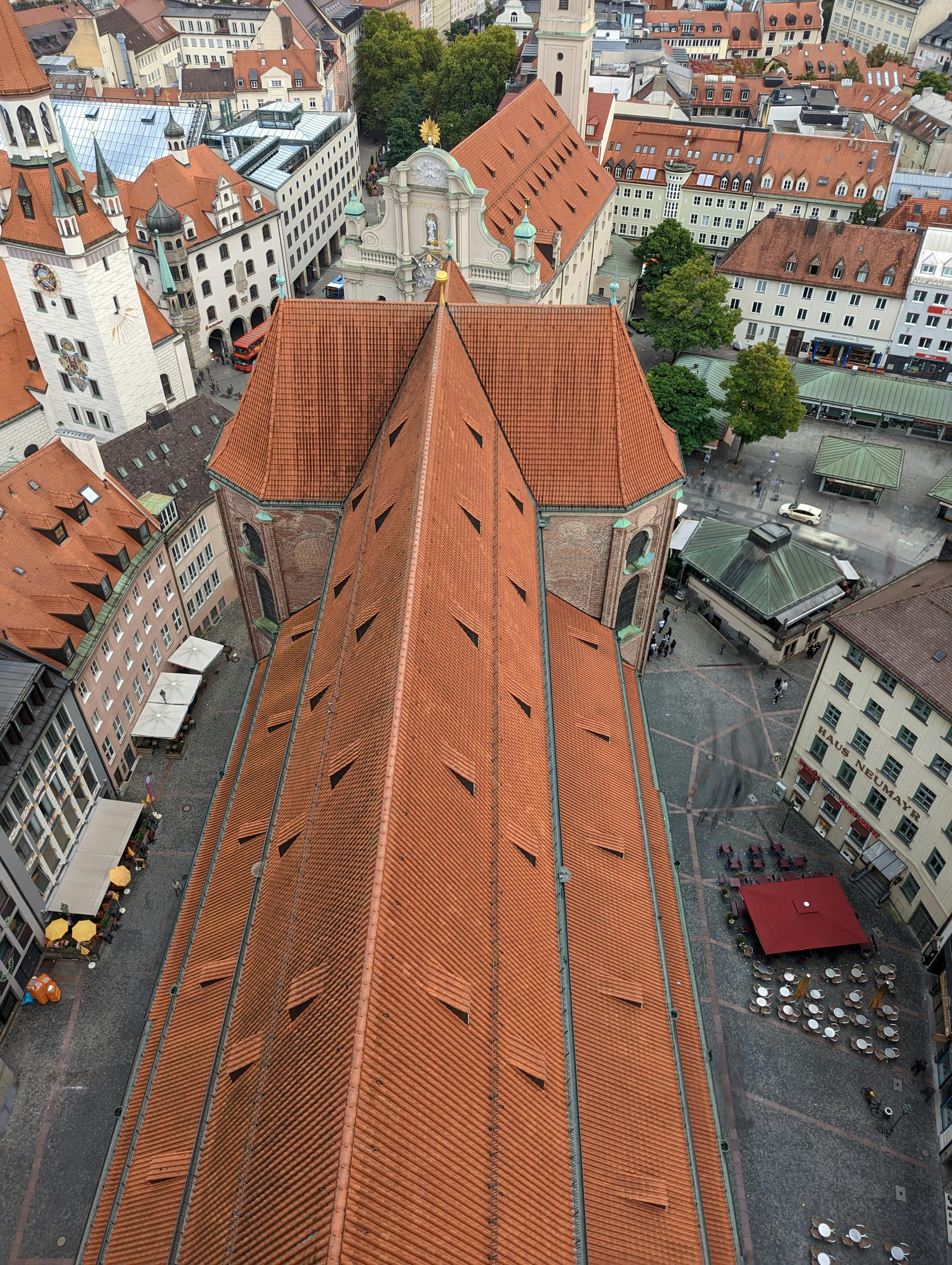 Aerial View of Brown Roof of the Building · Free Stock Photo