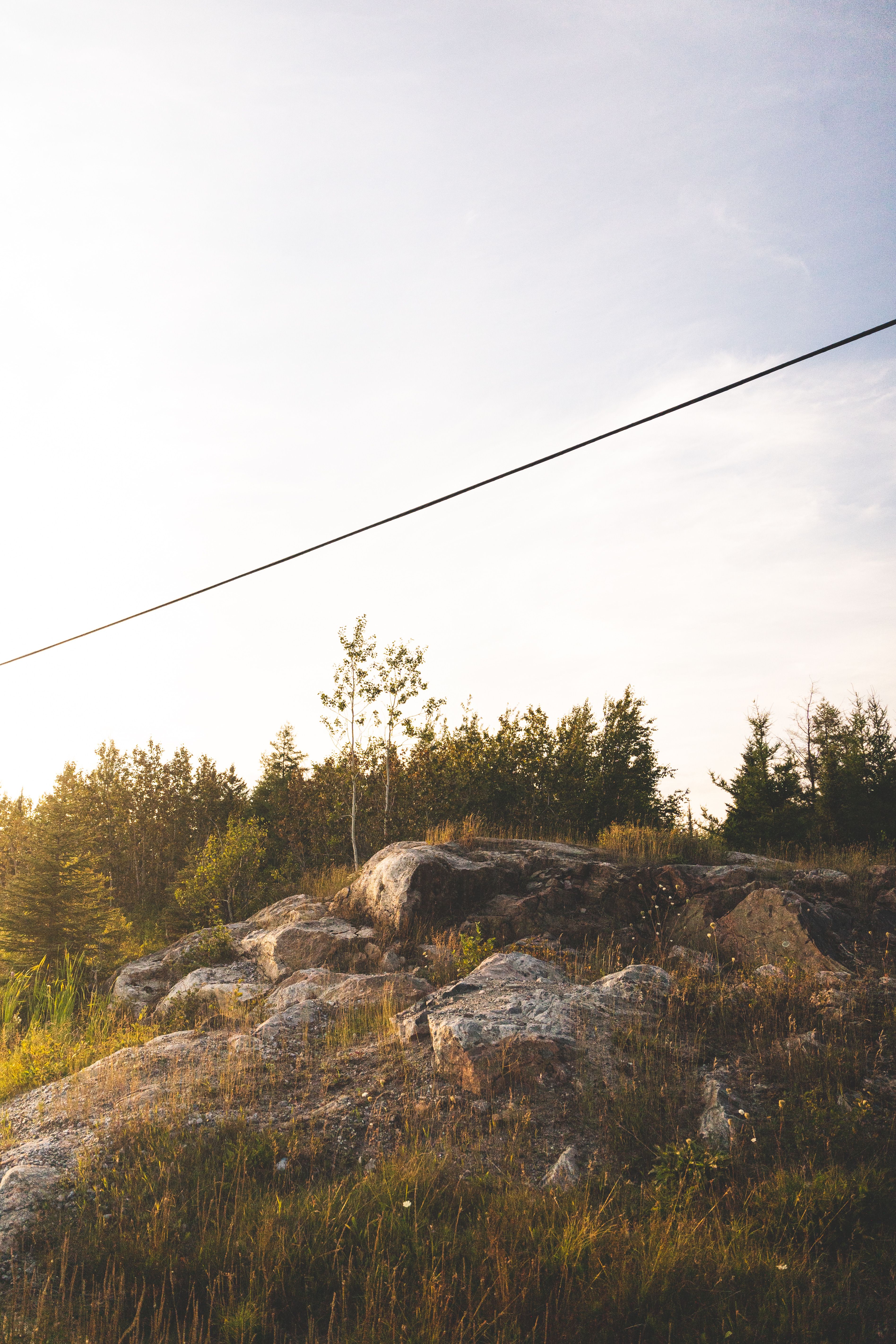 Landscape with Rocks and Electric Wire · Free Stock Photo
