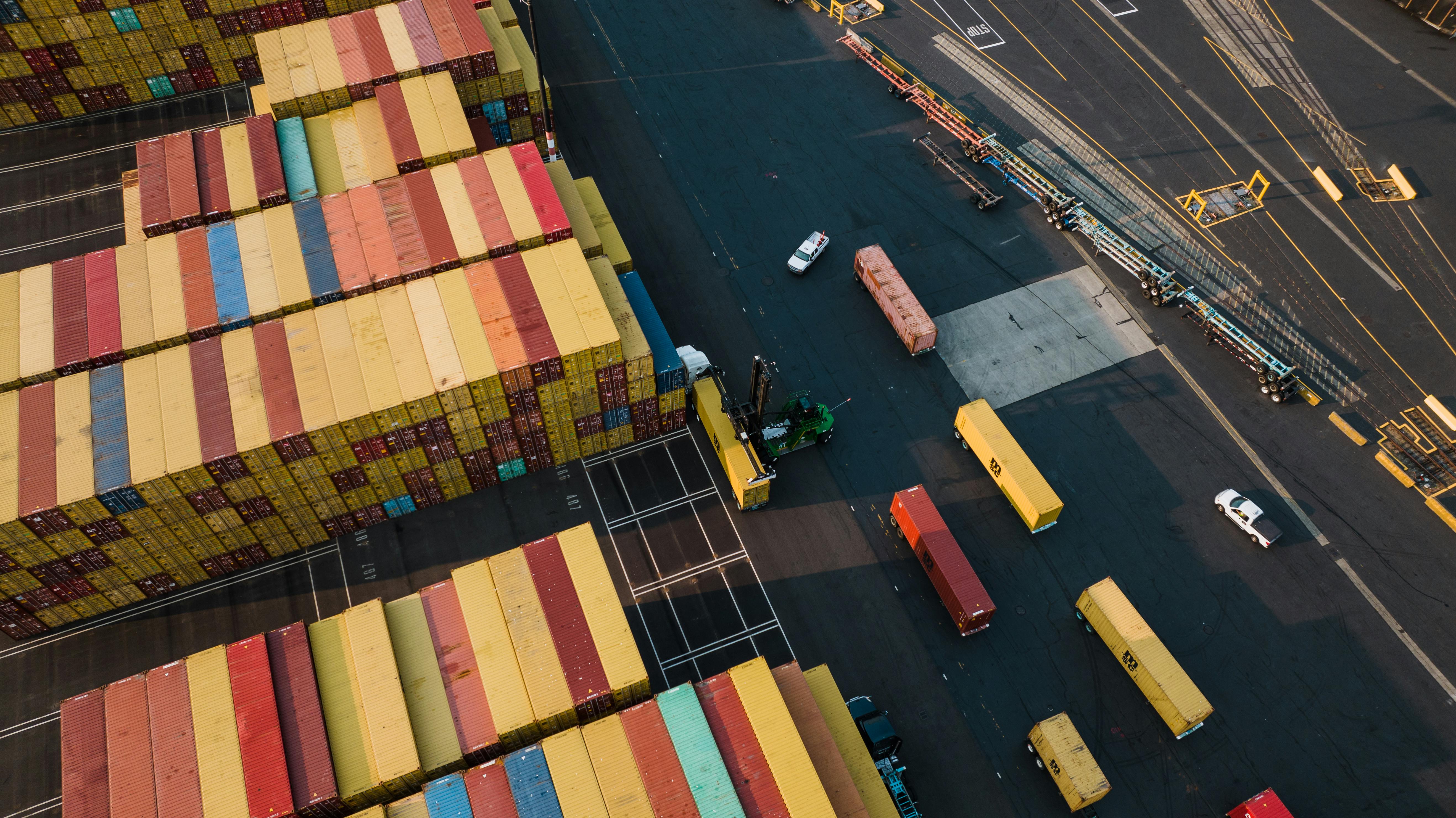 Aerial View of Cargo Containers · Free Stock Photo