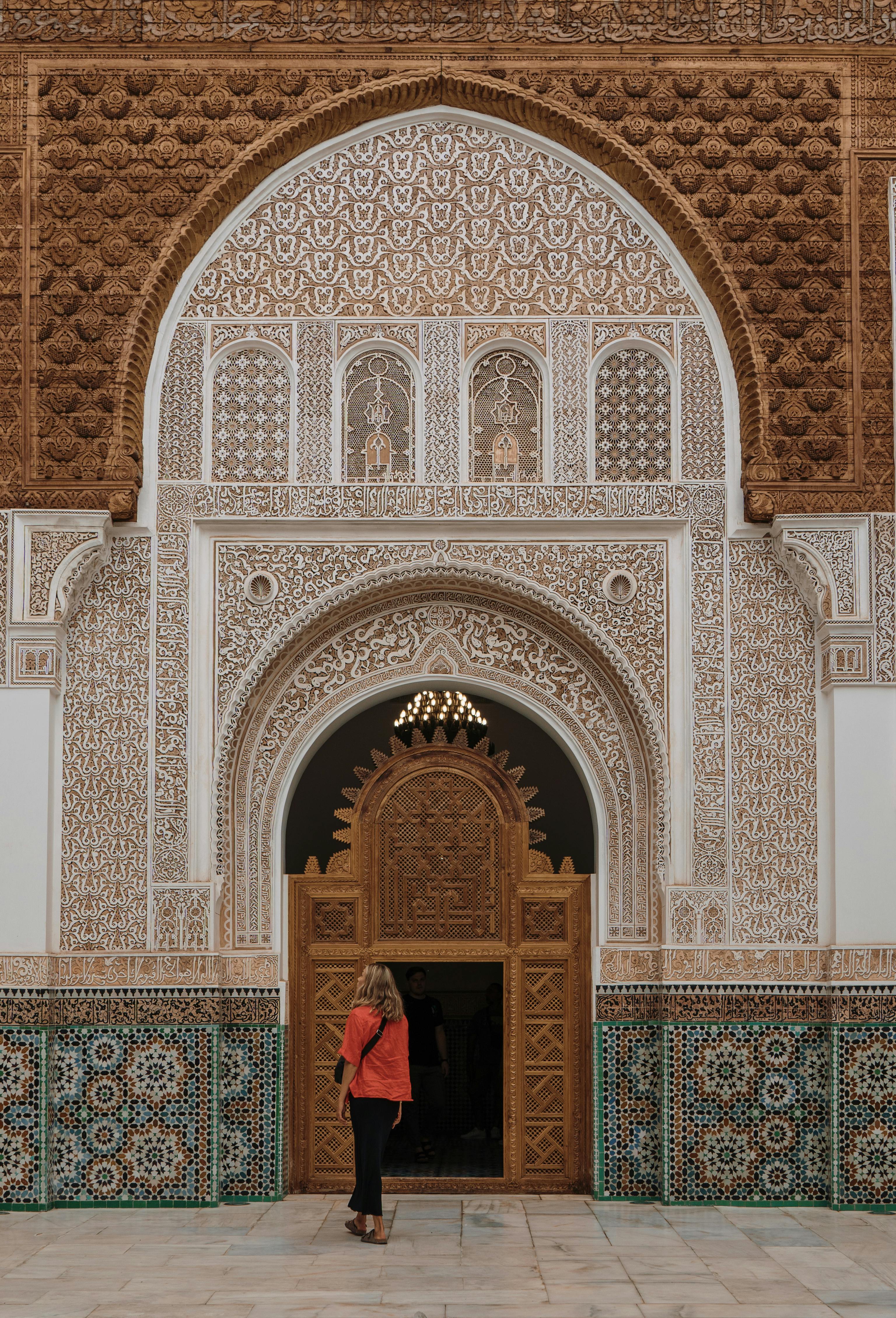 Ornate Walls of the Interior of a Moroccan Building · Free Stock Photo