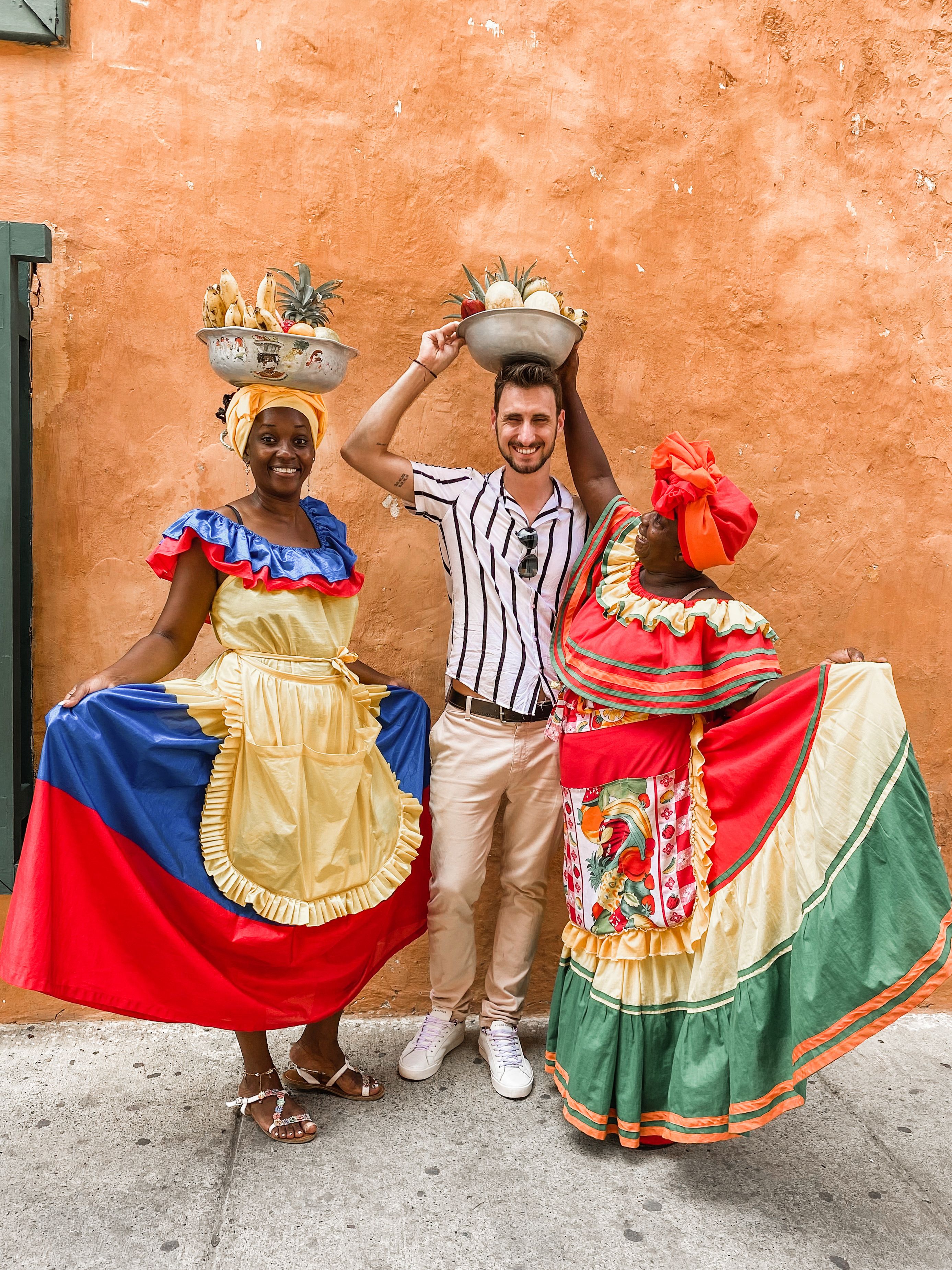 Smiling Women in Dresses in Colombia and Mexico Colors with Man · Free ...