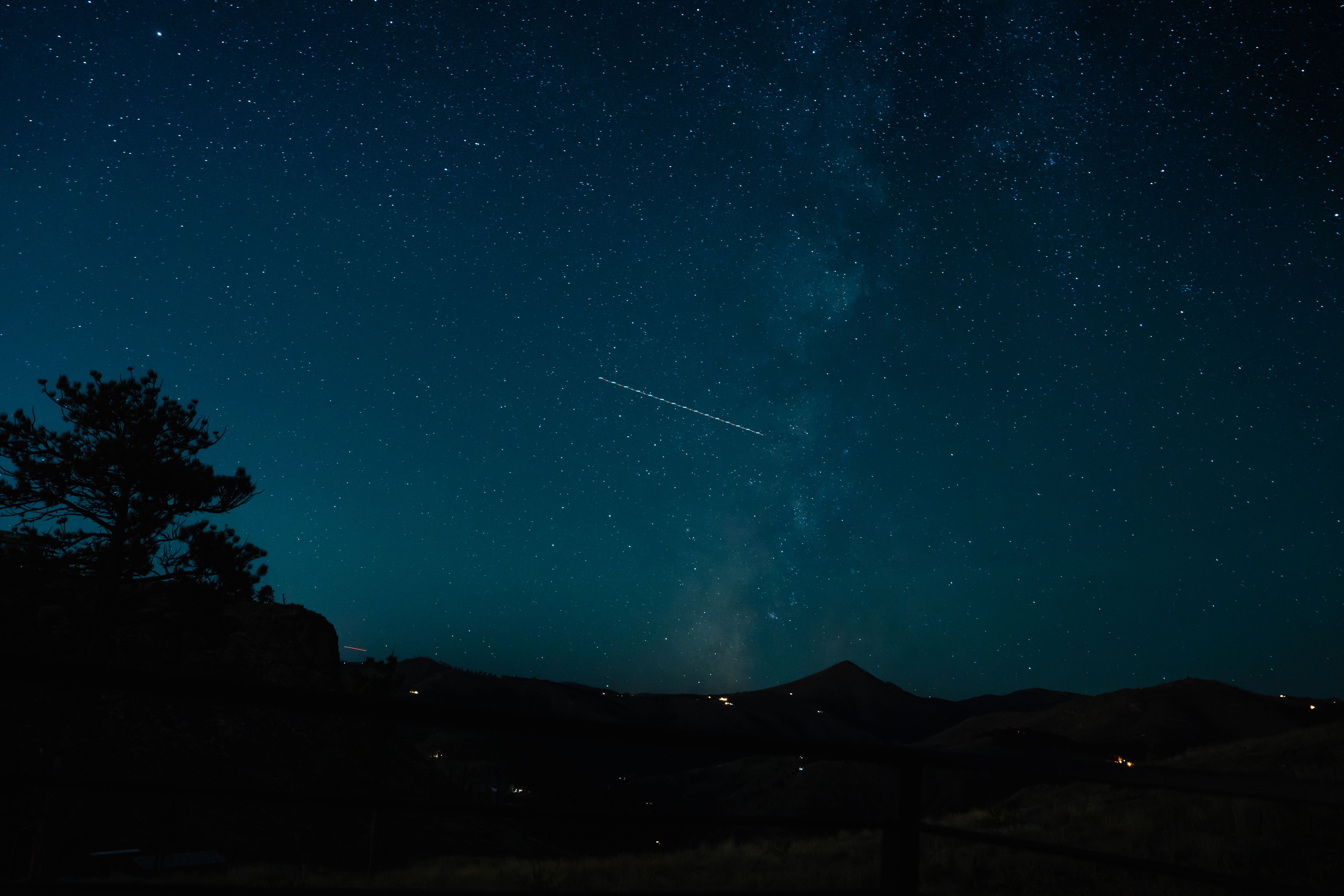 Stars on Night Sky over Trees · Free Stock Photo