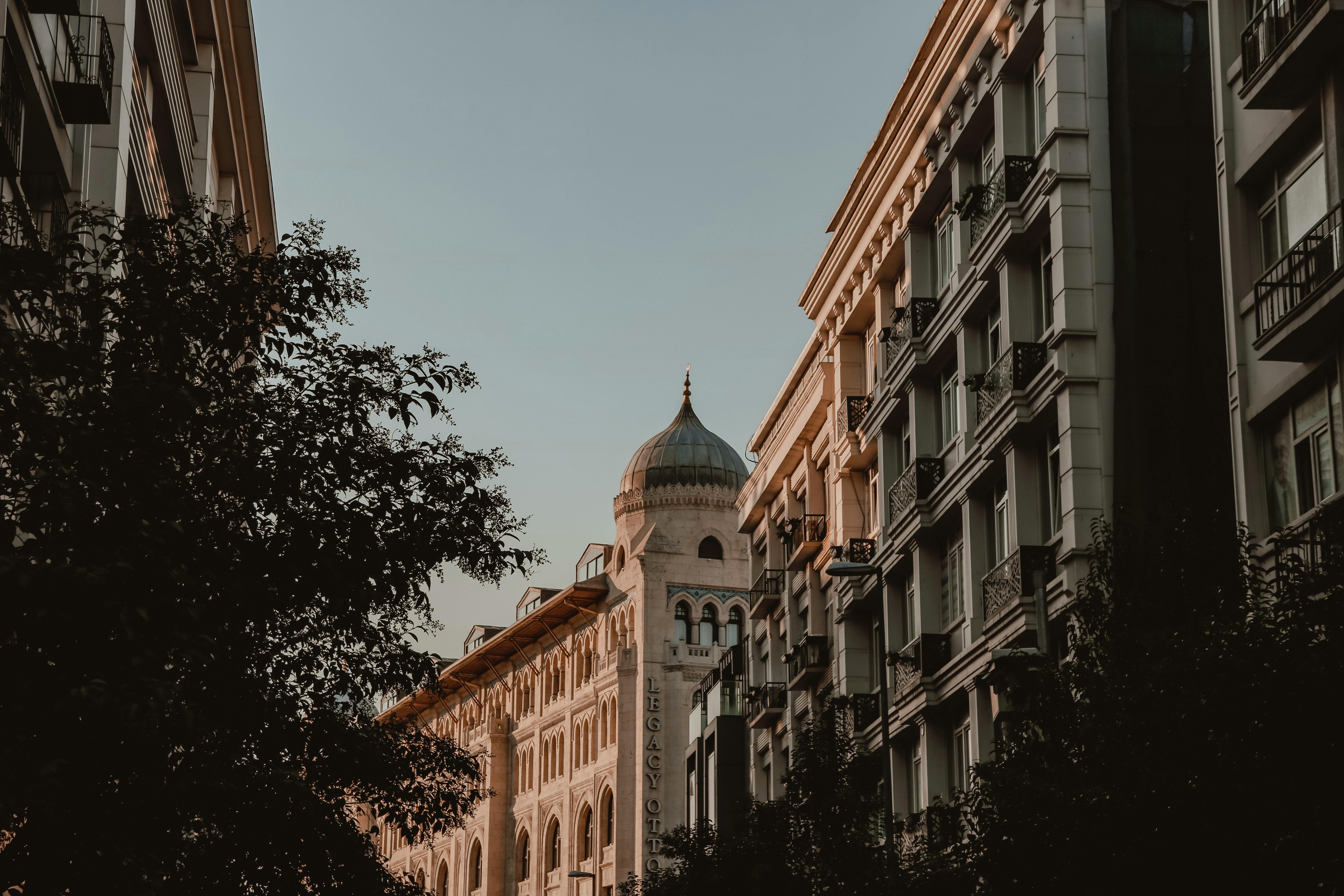 Old Concrete Buildings Near Green Trees · Free Stock Photo