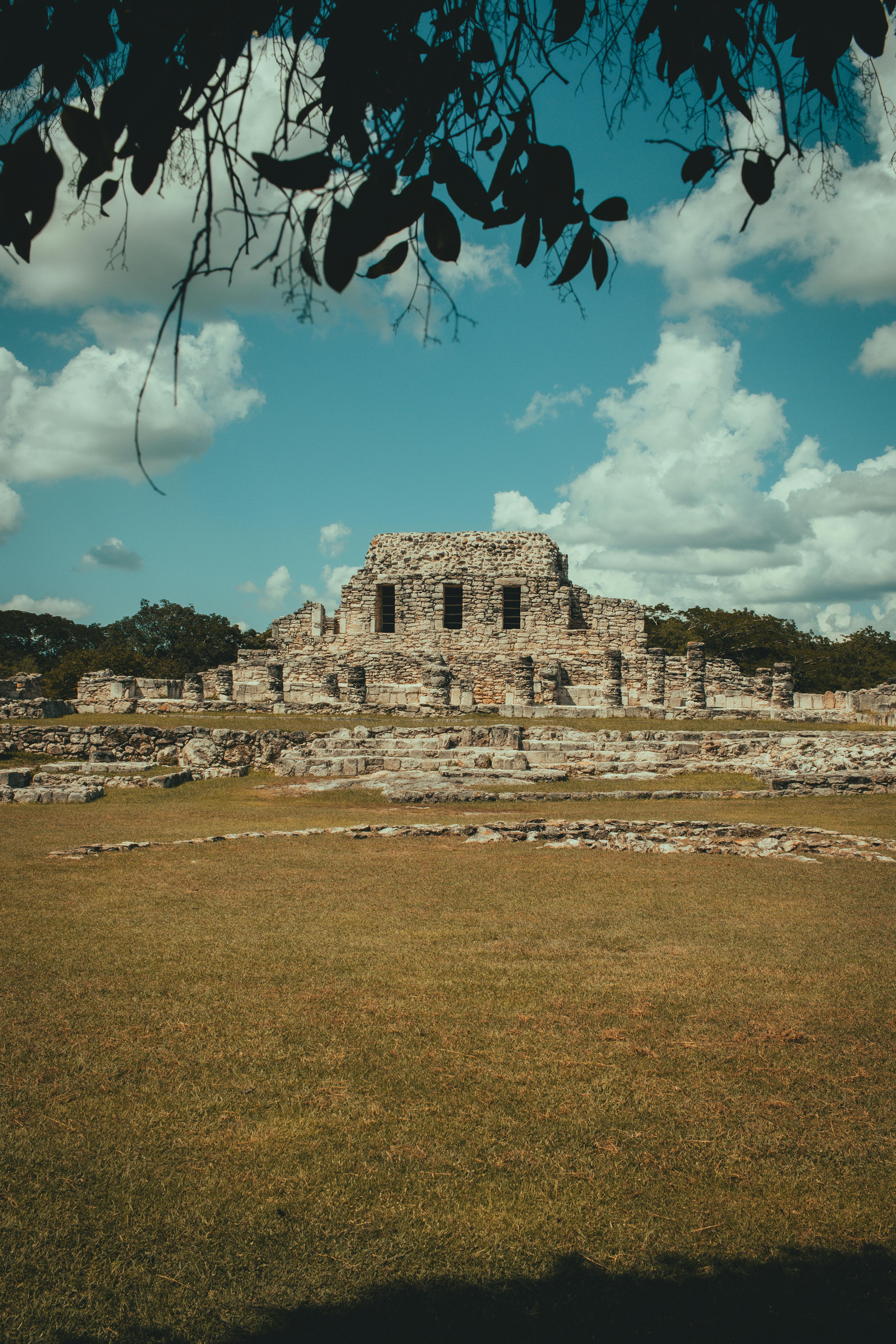 Landscape with an Ancient Ruin and a Dry Lawn · Free Stock Photo