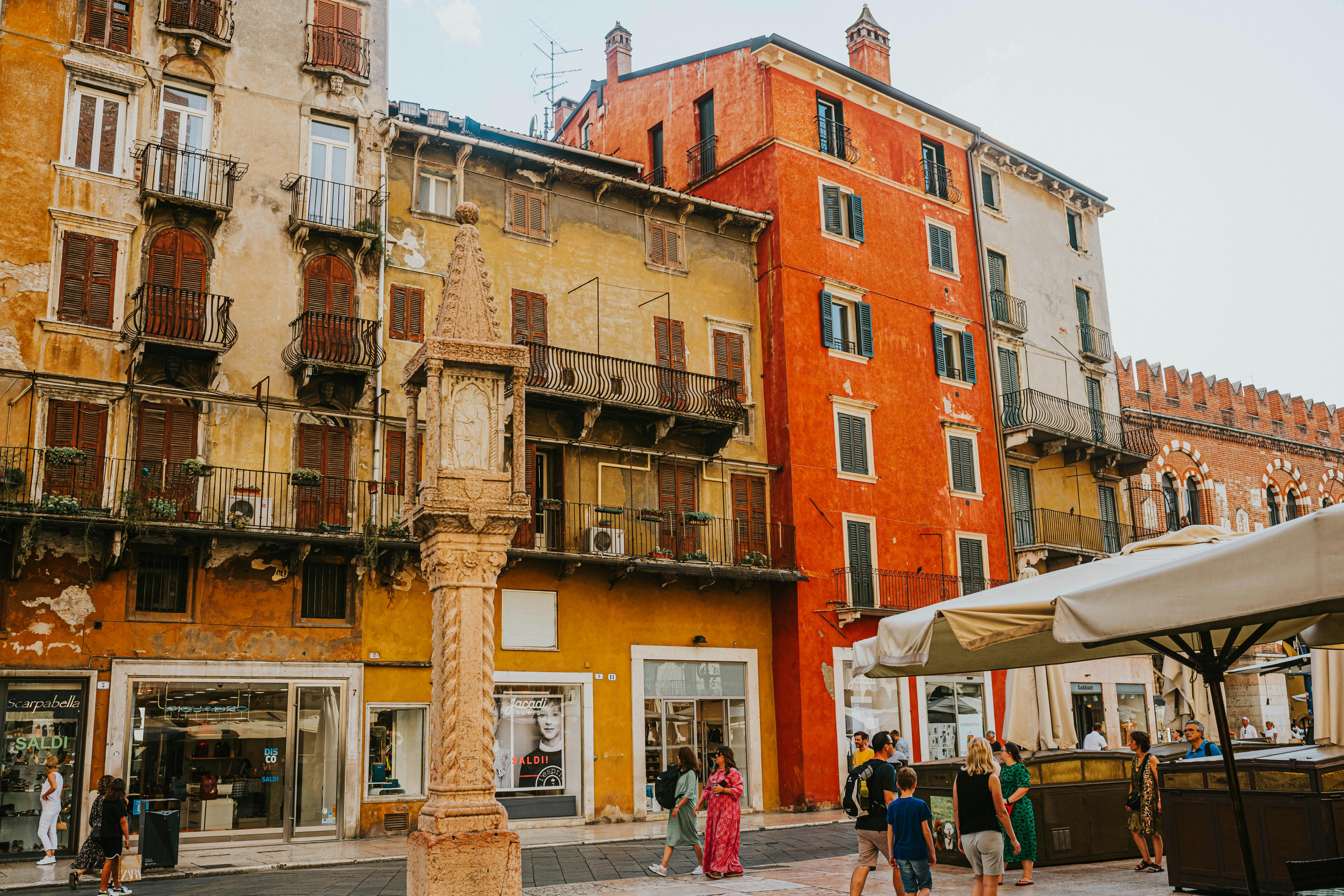 Tenements along Square · Free Stock Photo