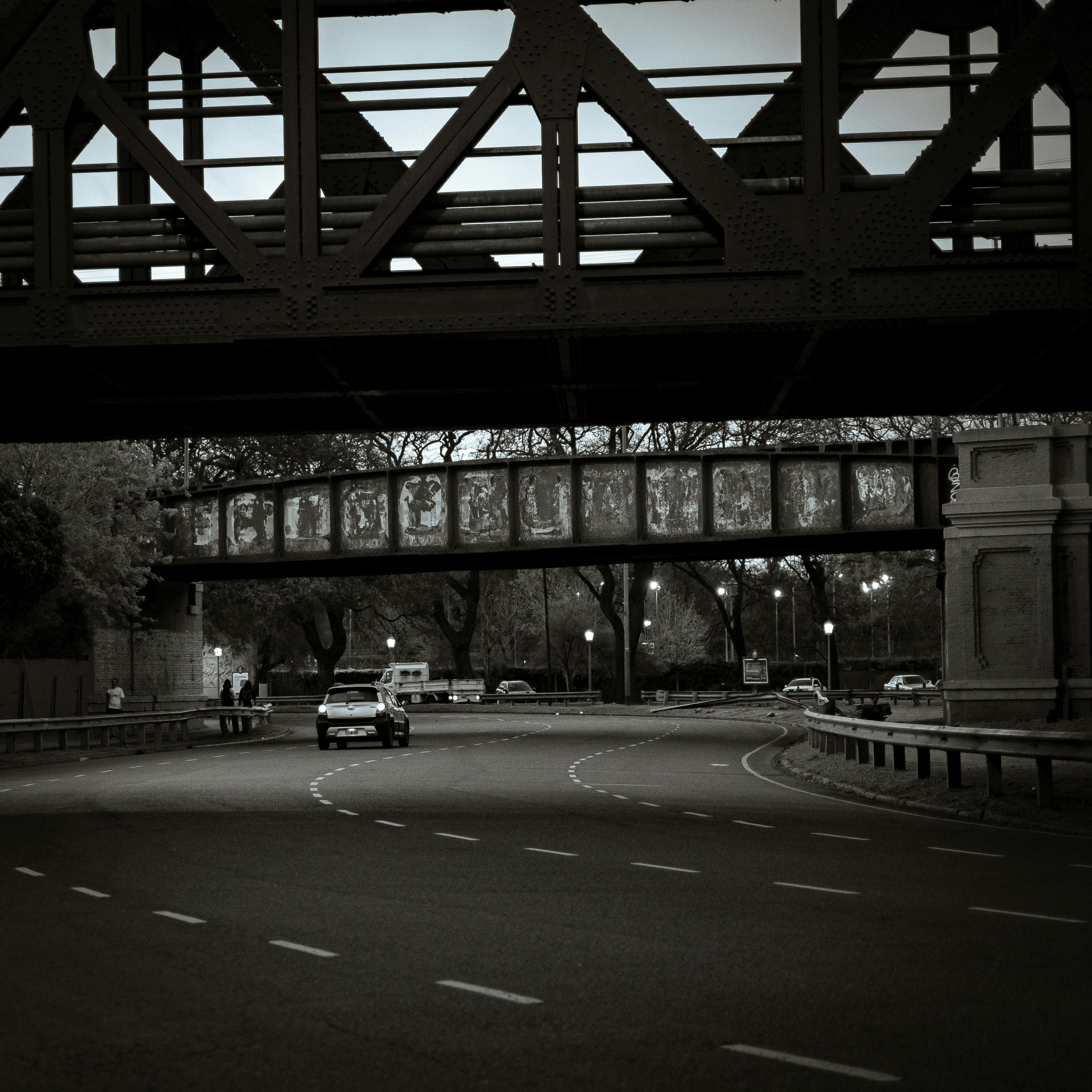 Asphalt Road under Bridges · Free Stock Photo