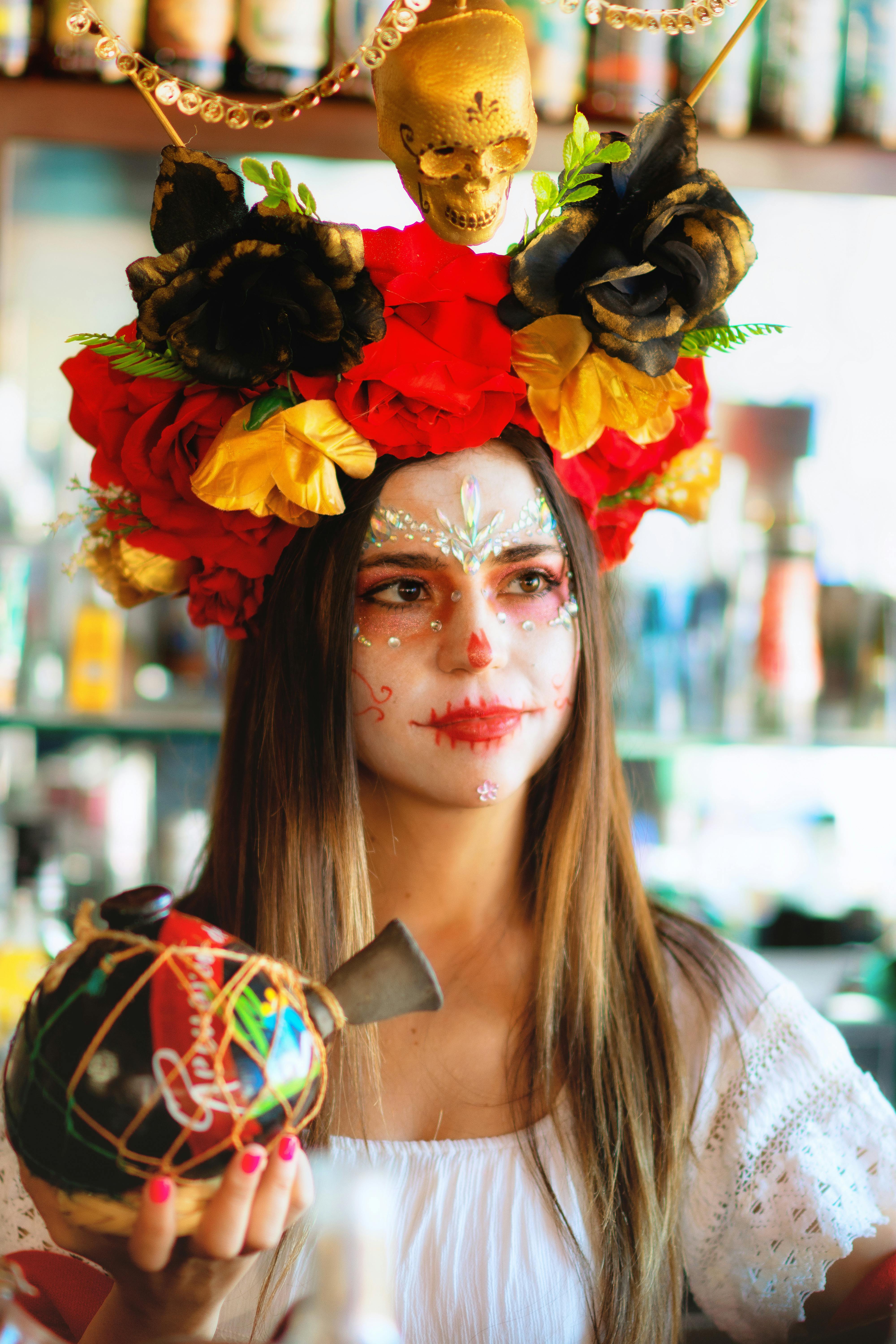 Woman Wearing a Costume Holding a Clay Pot · Free Stock Photo