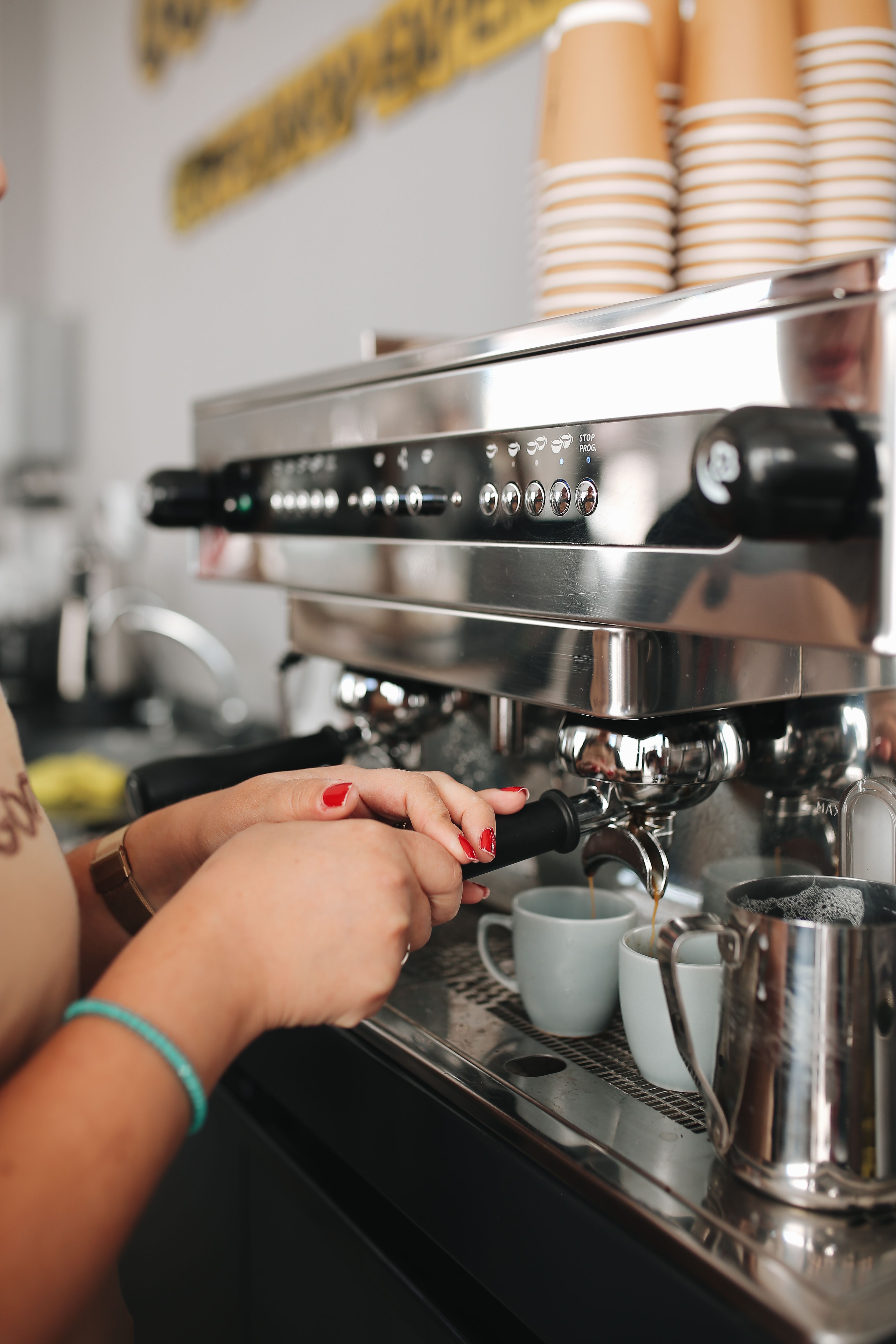 Bar Counter with a Coffee Machine · Free Stock Photo