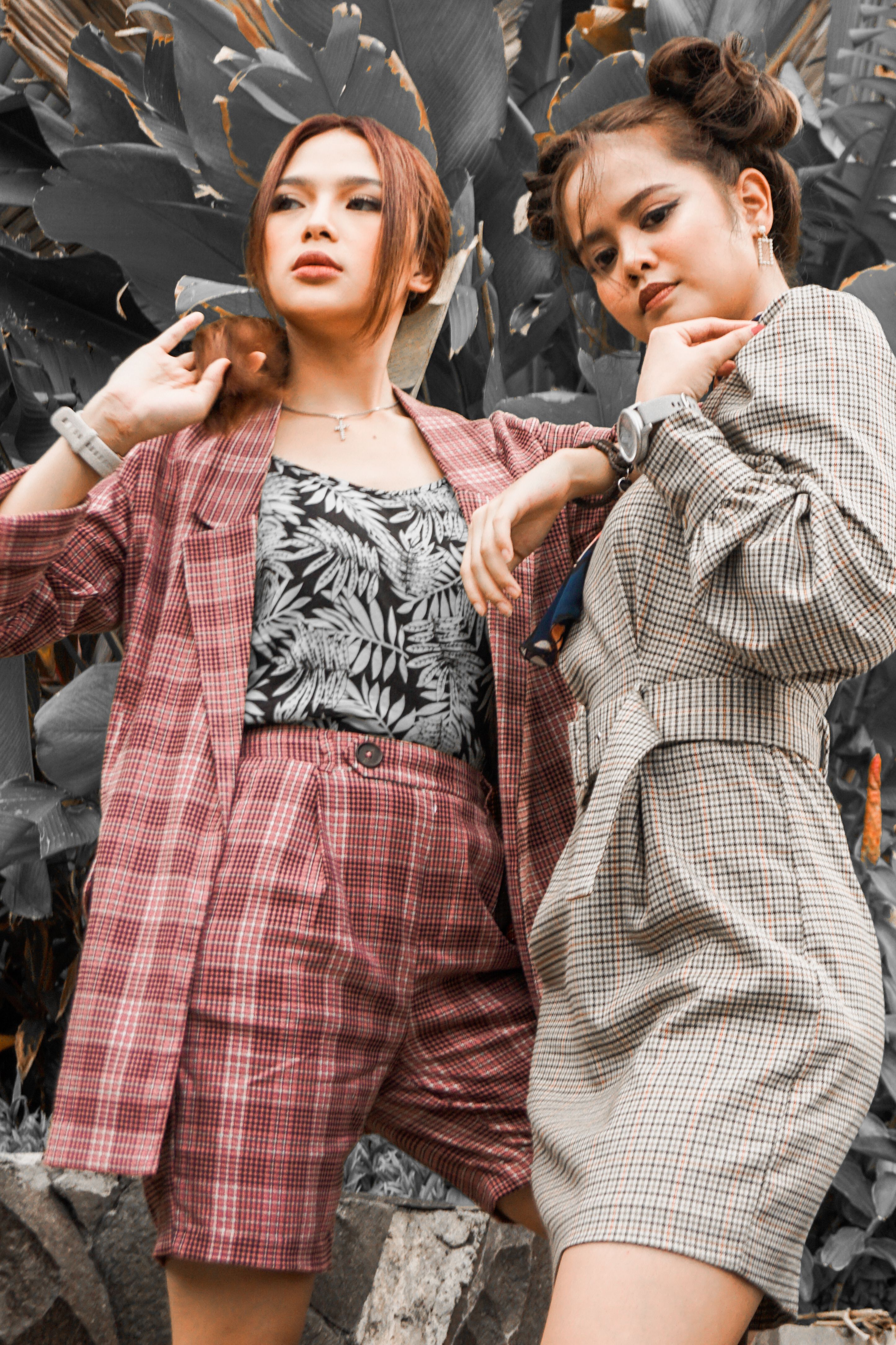 Women in Checkered Coats · Free Stock Photo