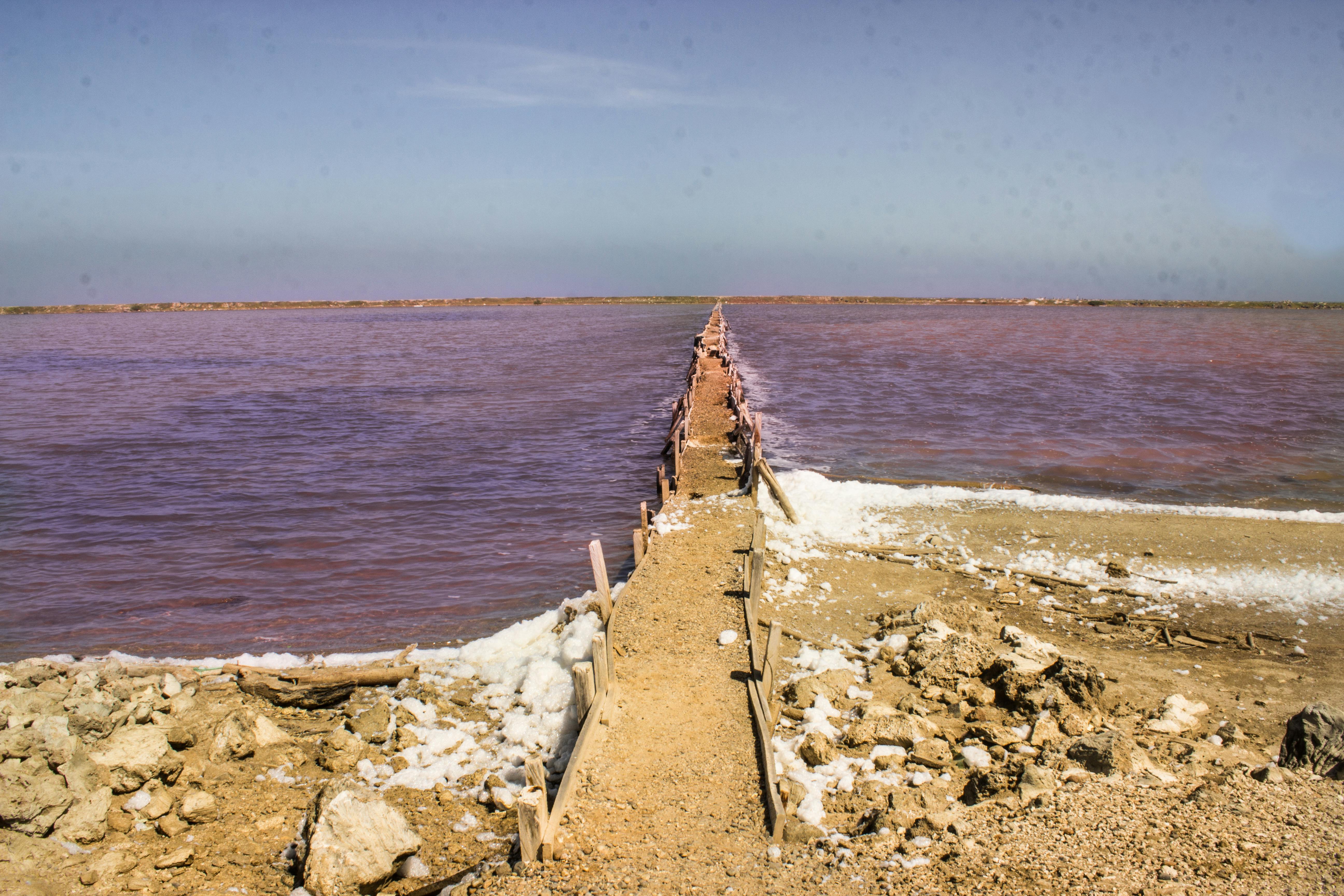 Salt Lake with a Passage Across · Free Stock Photo