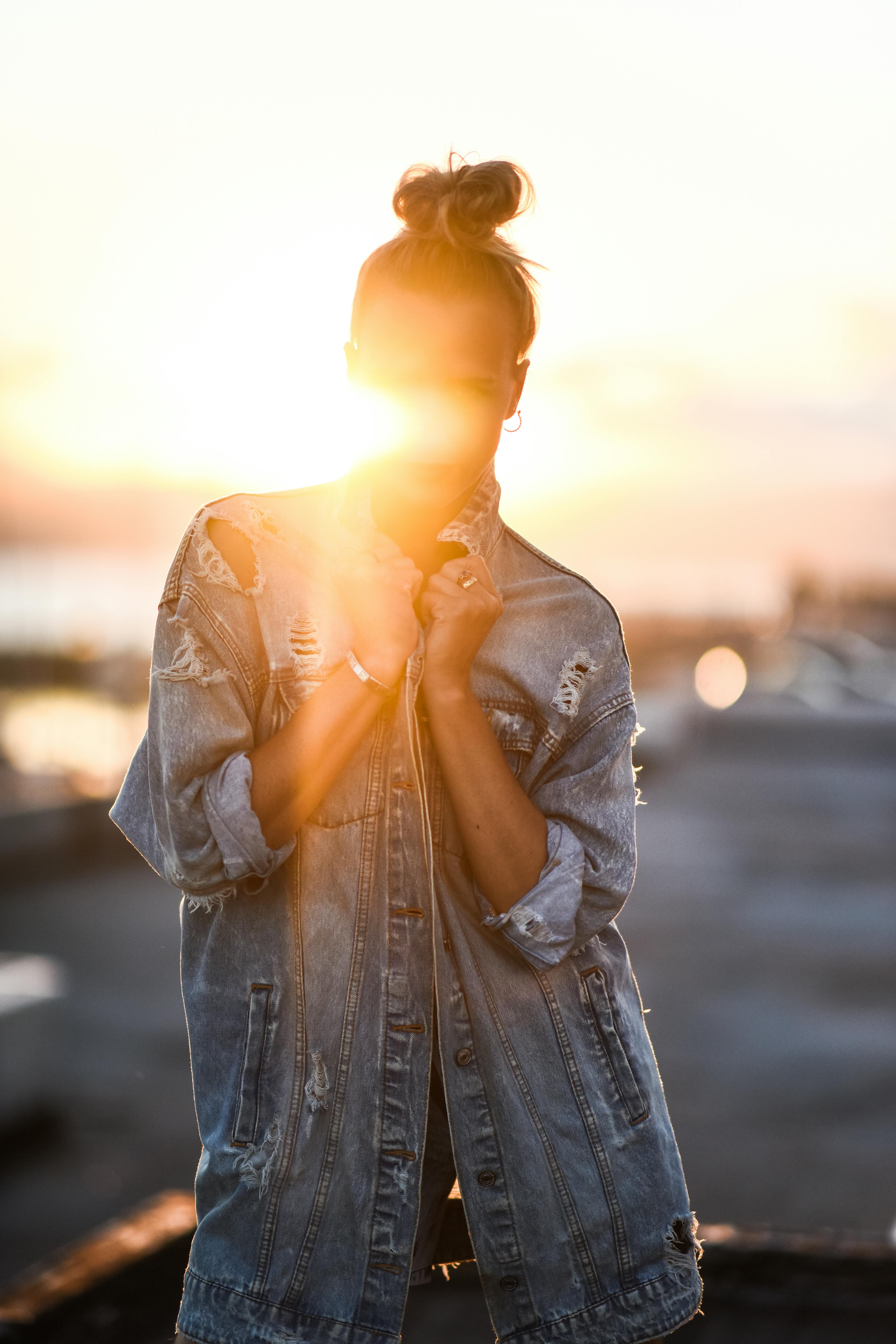 Silhouette of a Woman in Sunlight · Free Stock Photo