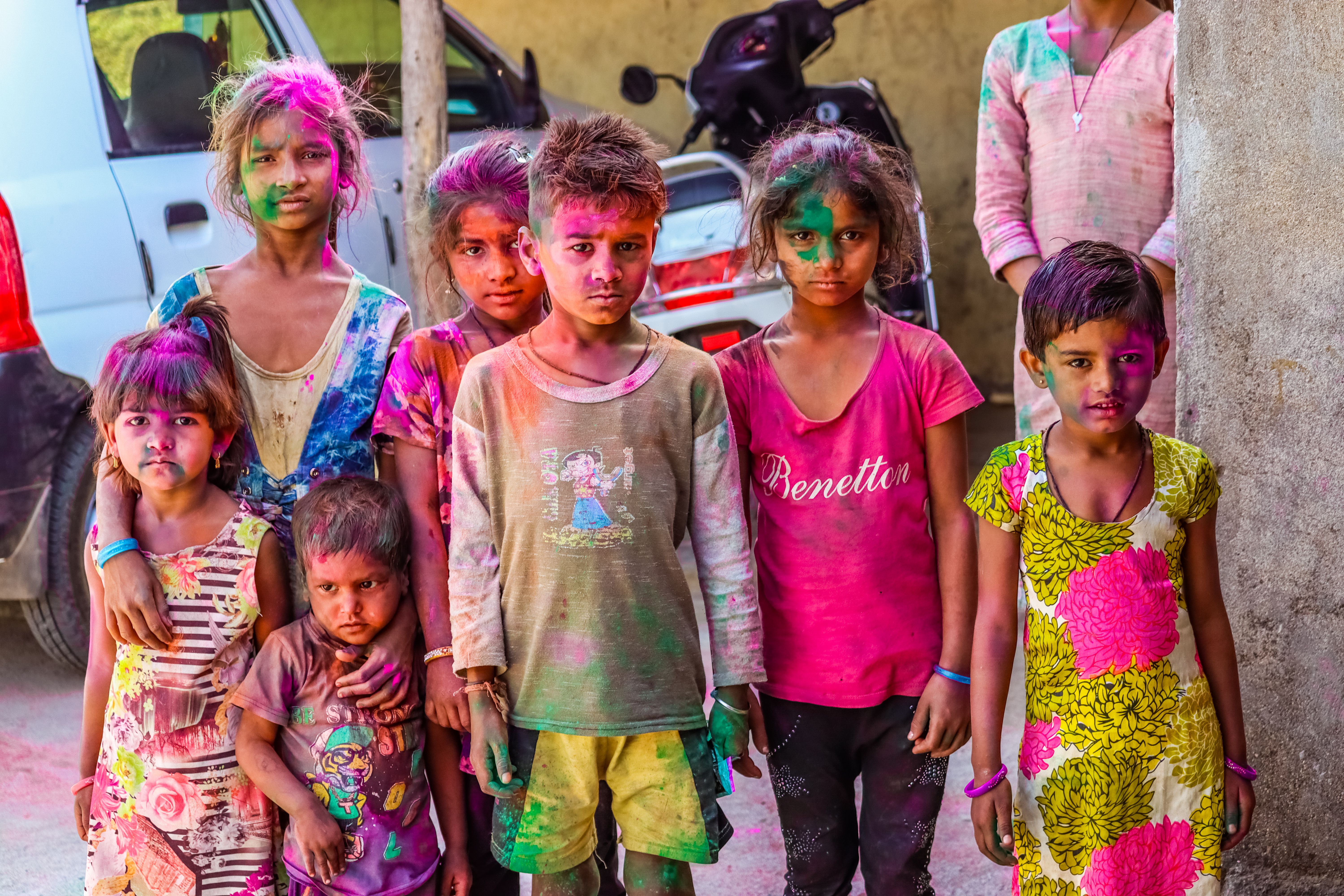 Children Covered with Paint · Free Stock Photo