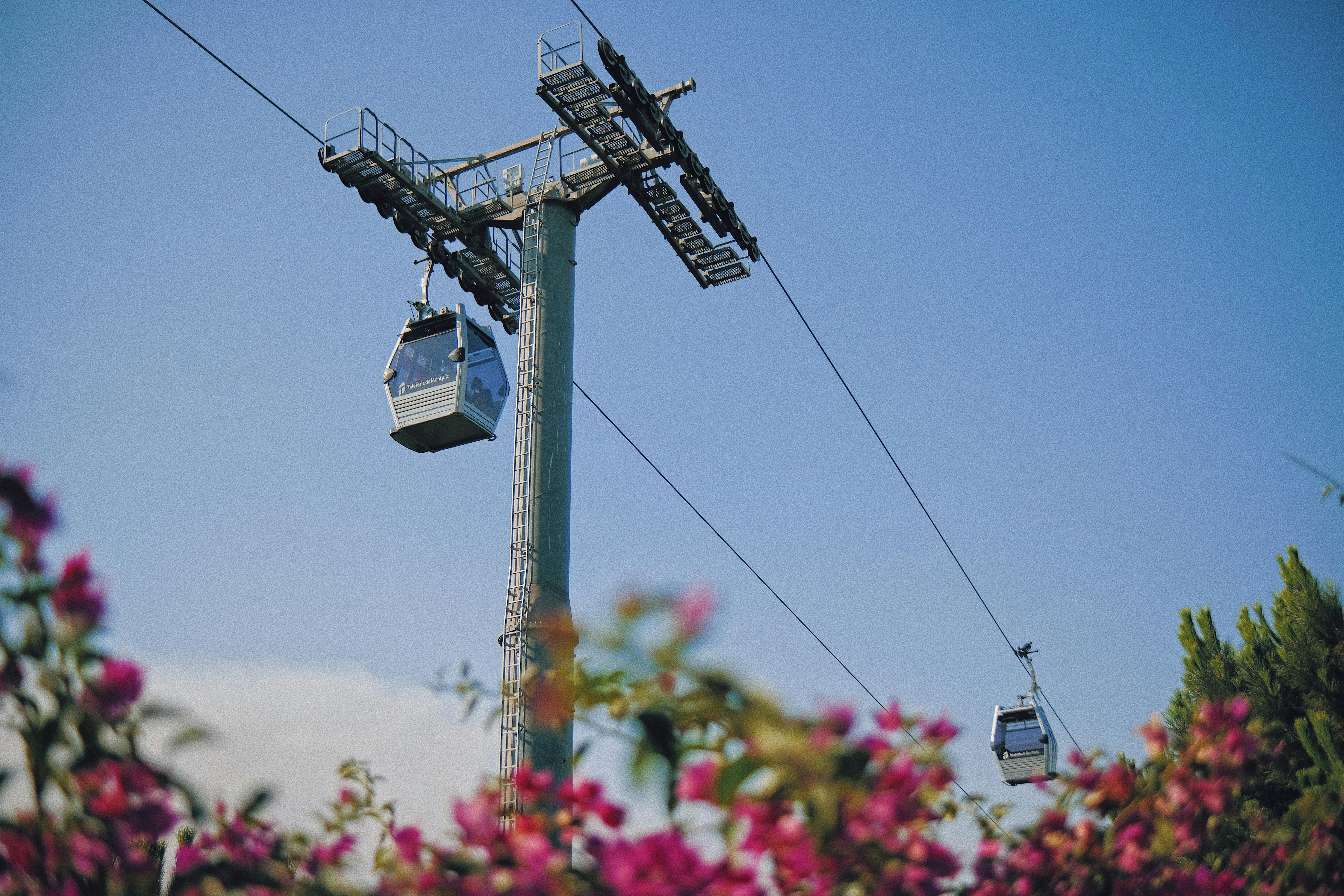 Low-Angle Shot of Teleferic Cable Cars · Free Stock Photo