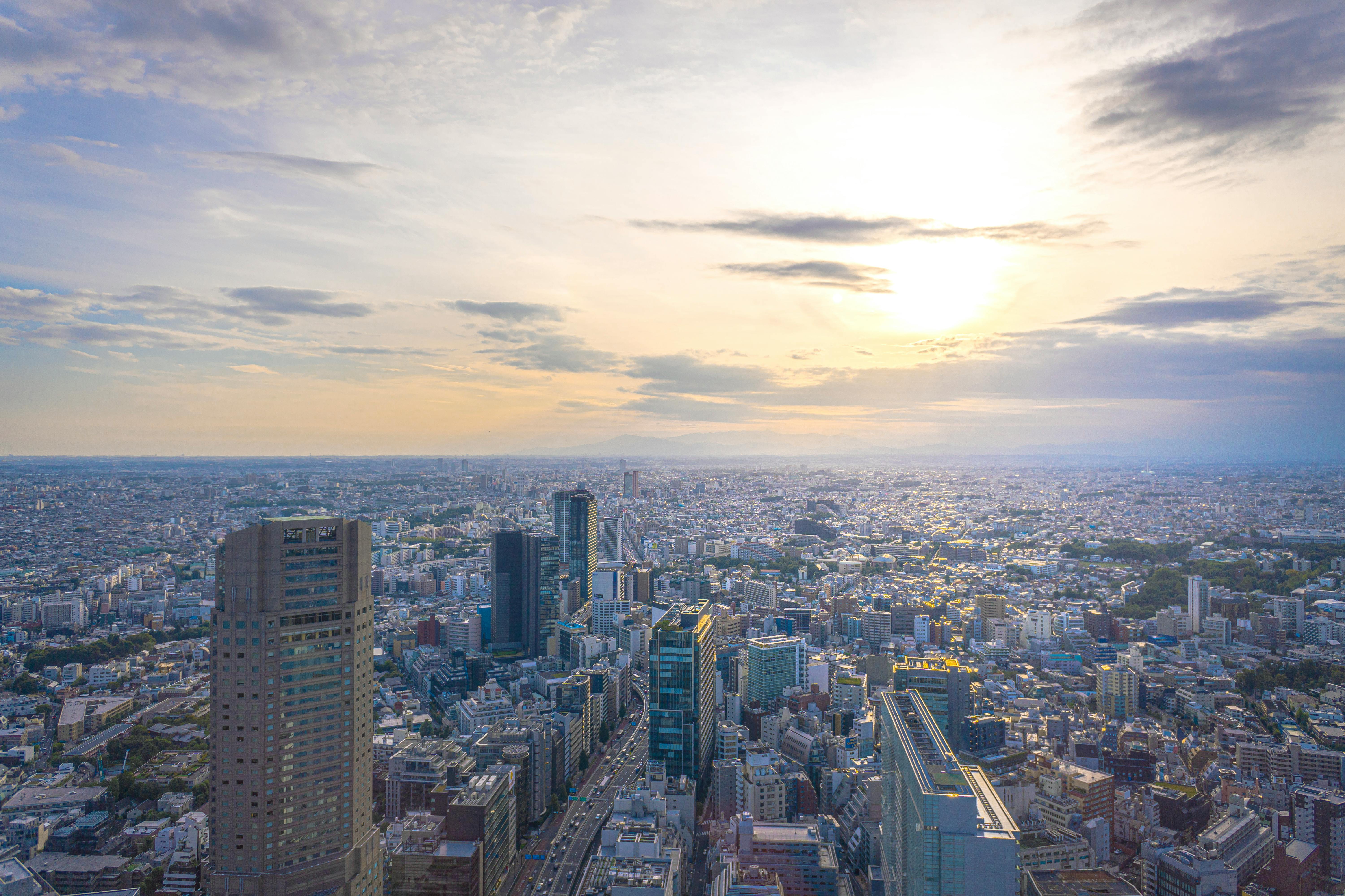 Aerial Photography of City Buildings during Sunset · Free Stock Photo