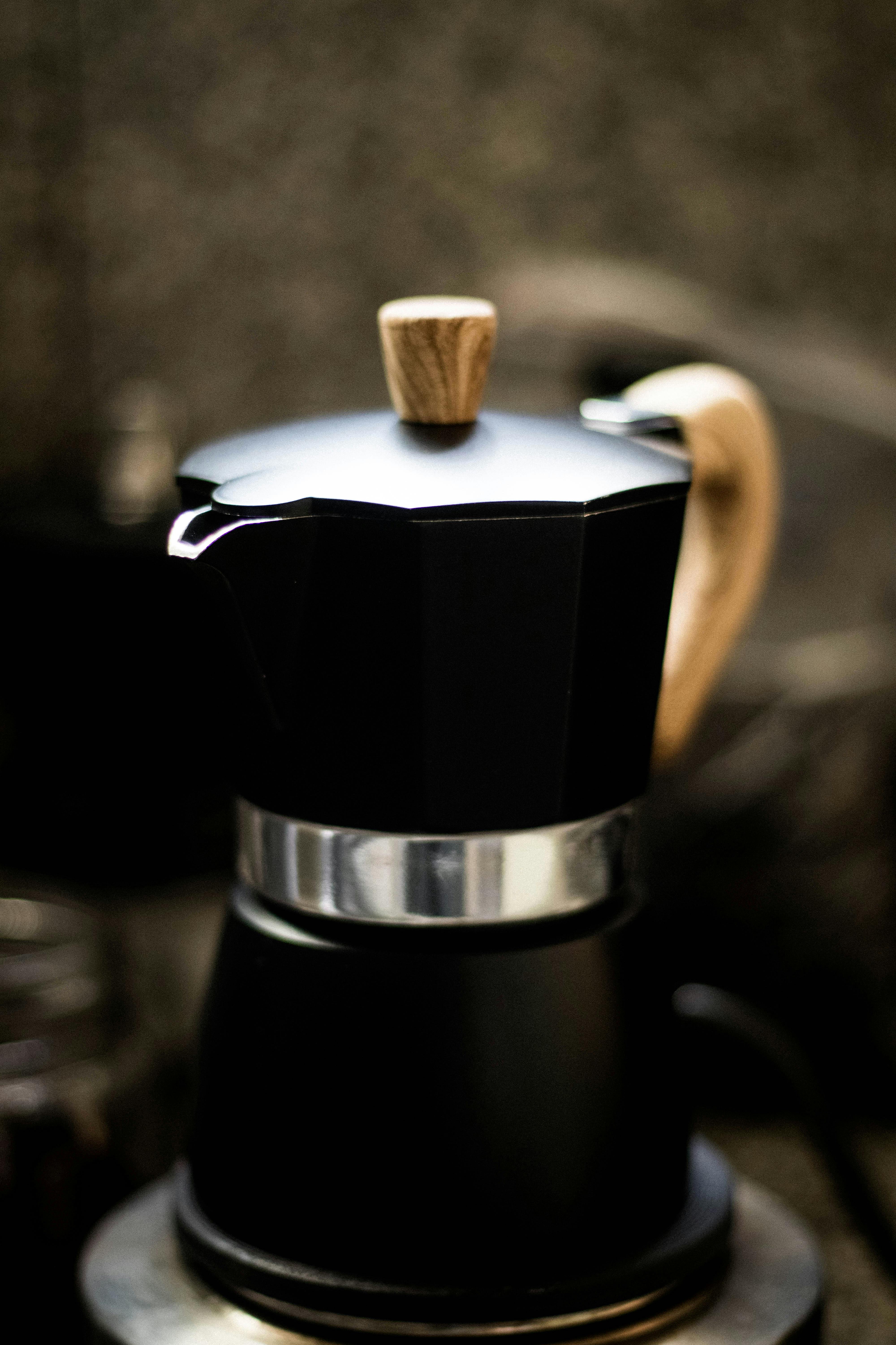 Close-up Photo of a Black Moka Pot · Free Stock Photo
