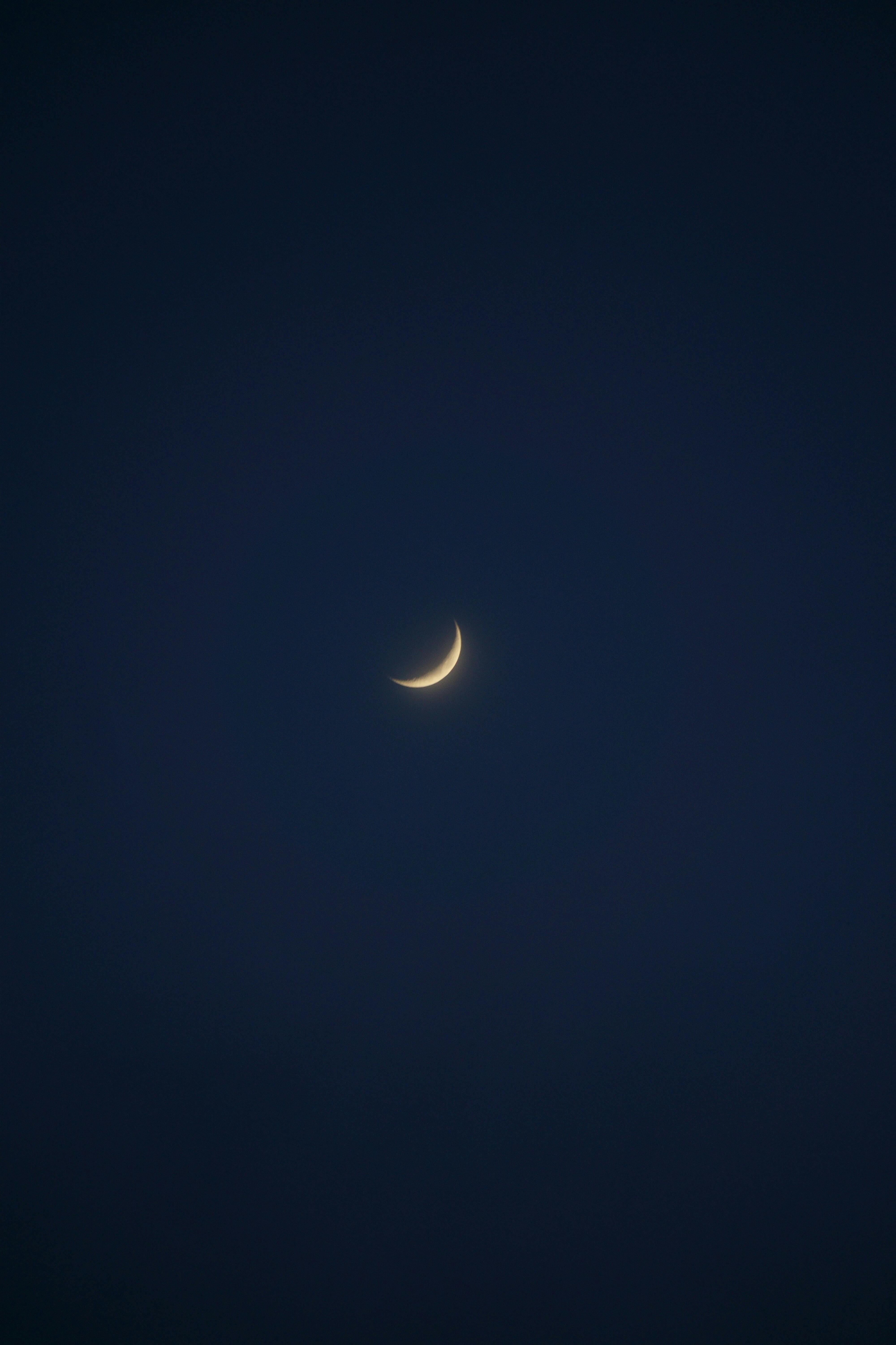 A Crescent Moon on Night Sky · Free Stock Photo