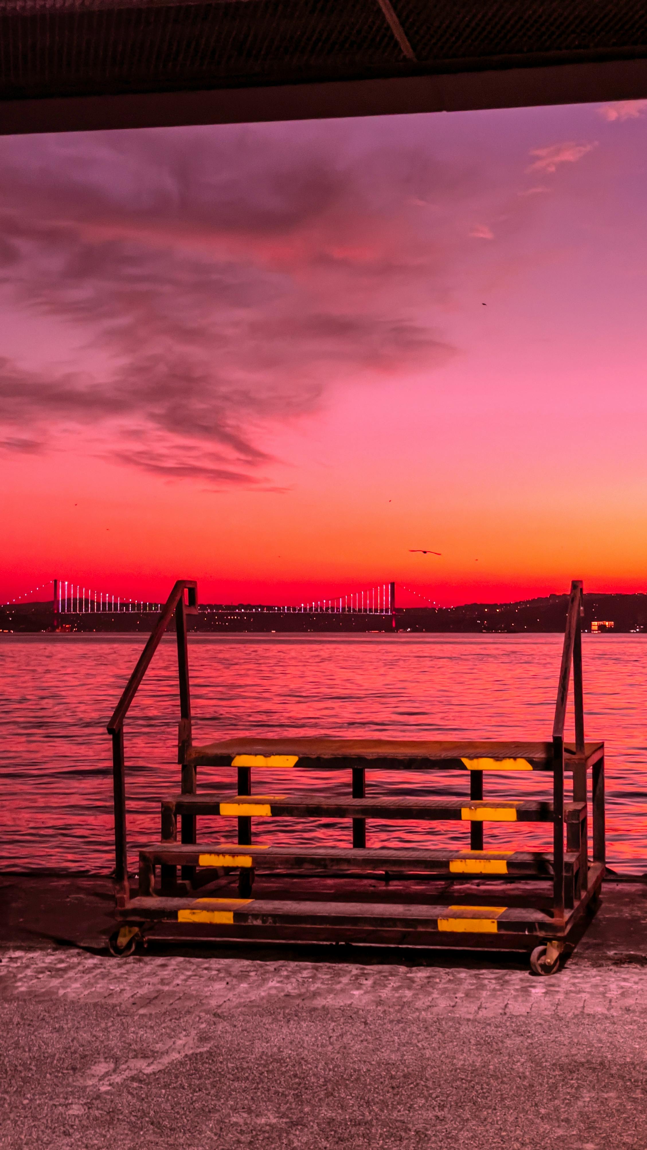 Metal Stairs Beside the Ocean · Free Stock Photo