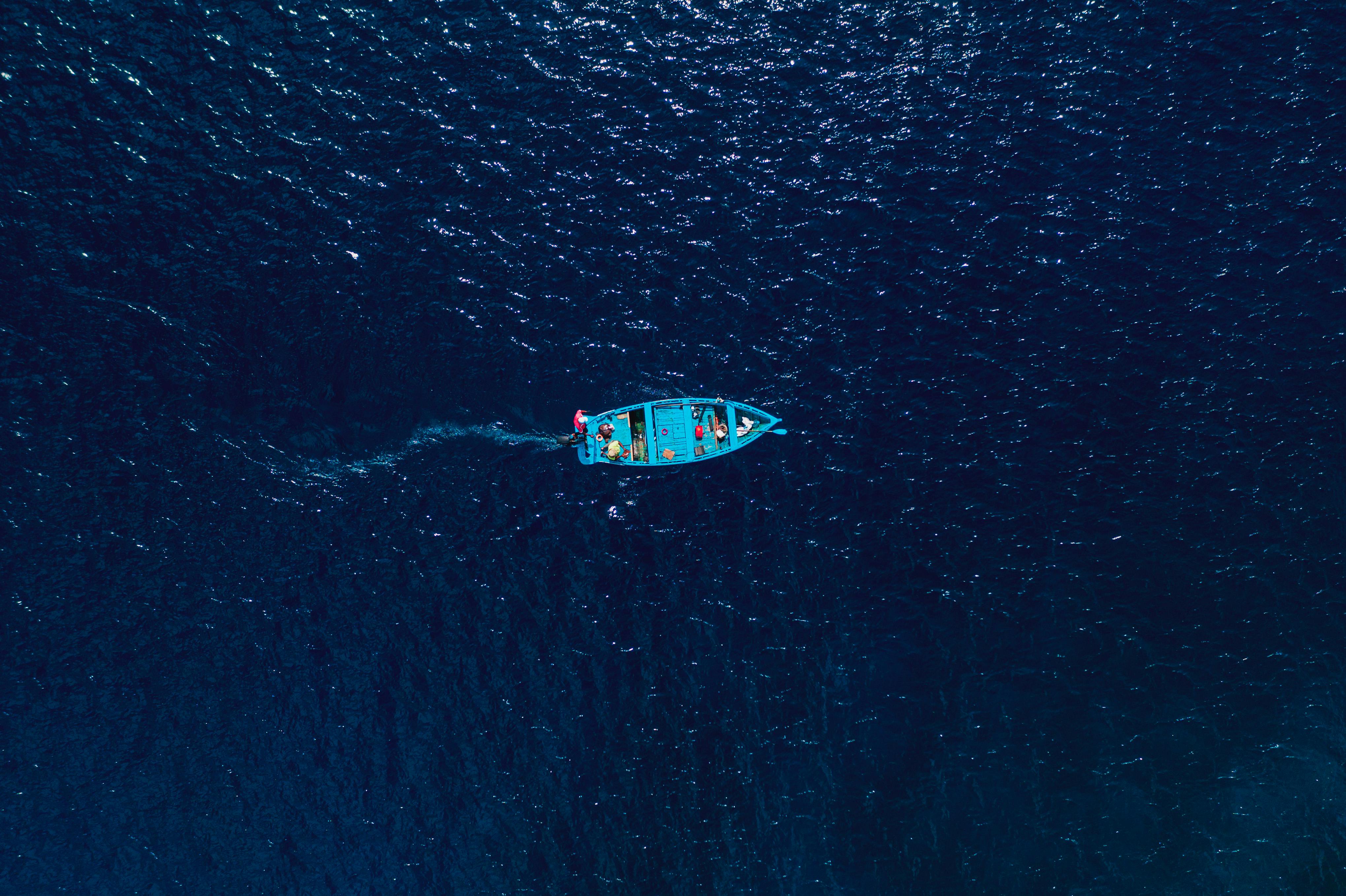 Aerial View of a Boat on the Sea · Free Stock Photo
