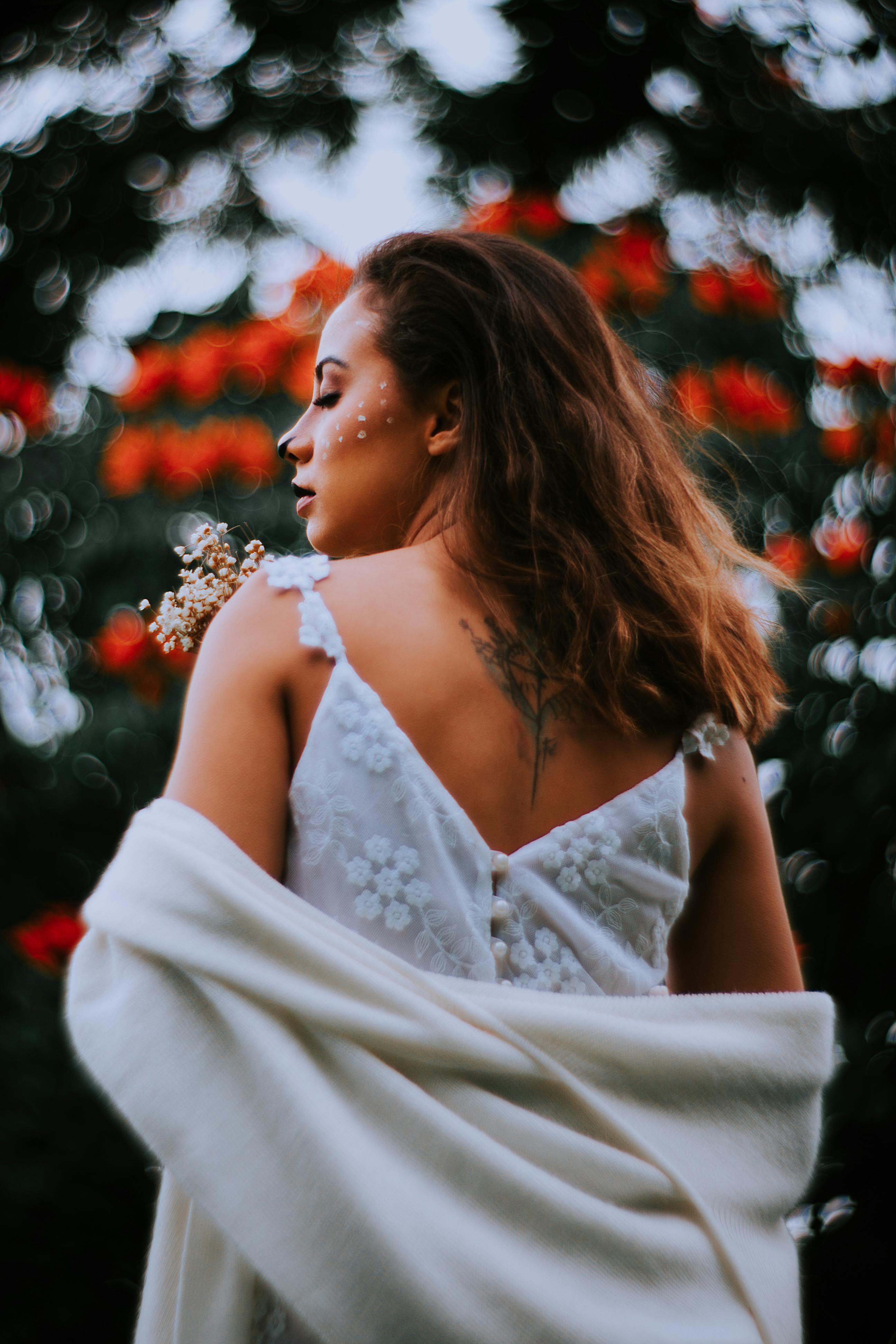 Woman Back in White Dress · Free Stock Photo