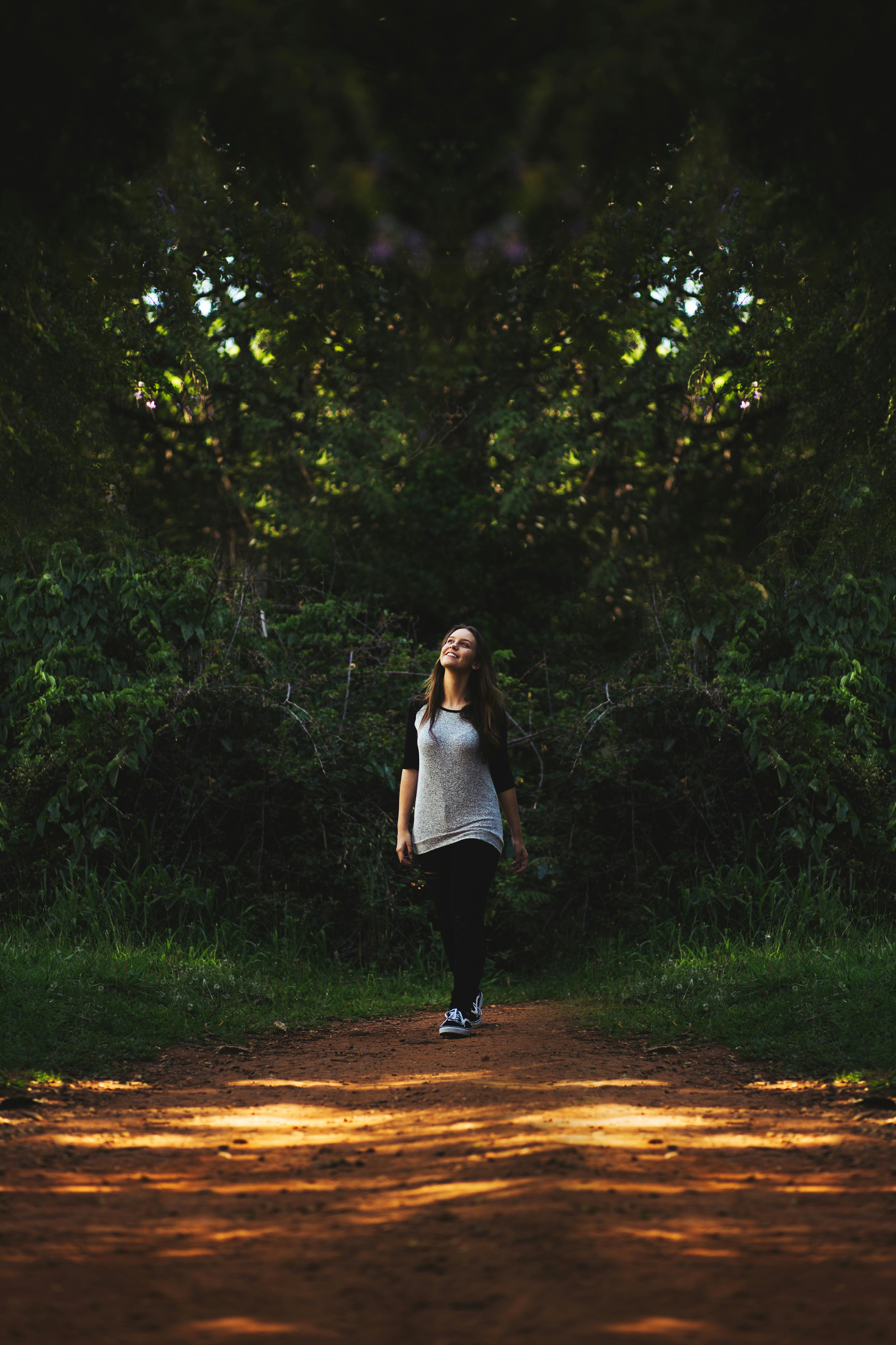 Woman Walking on Path in Park · Free Stock Photo