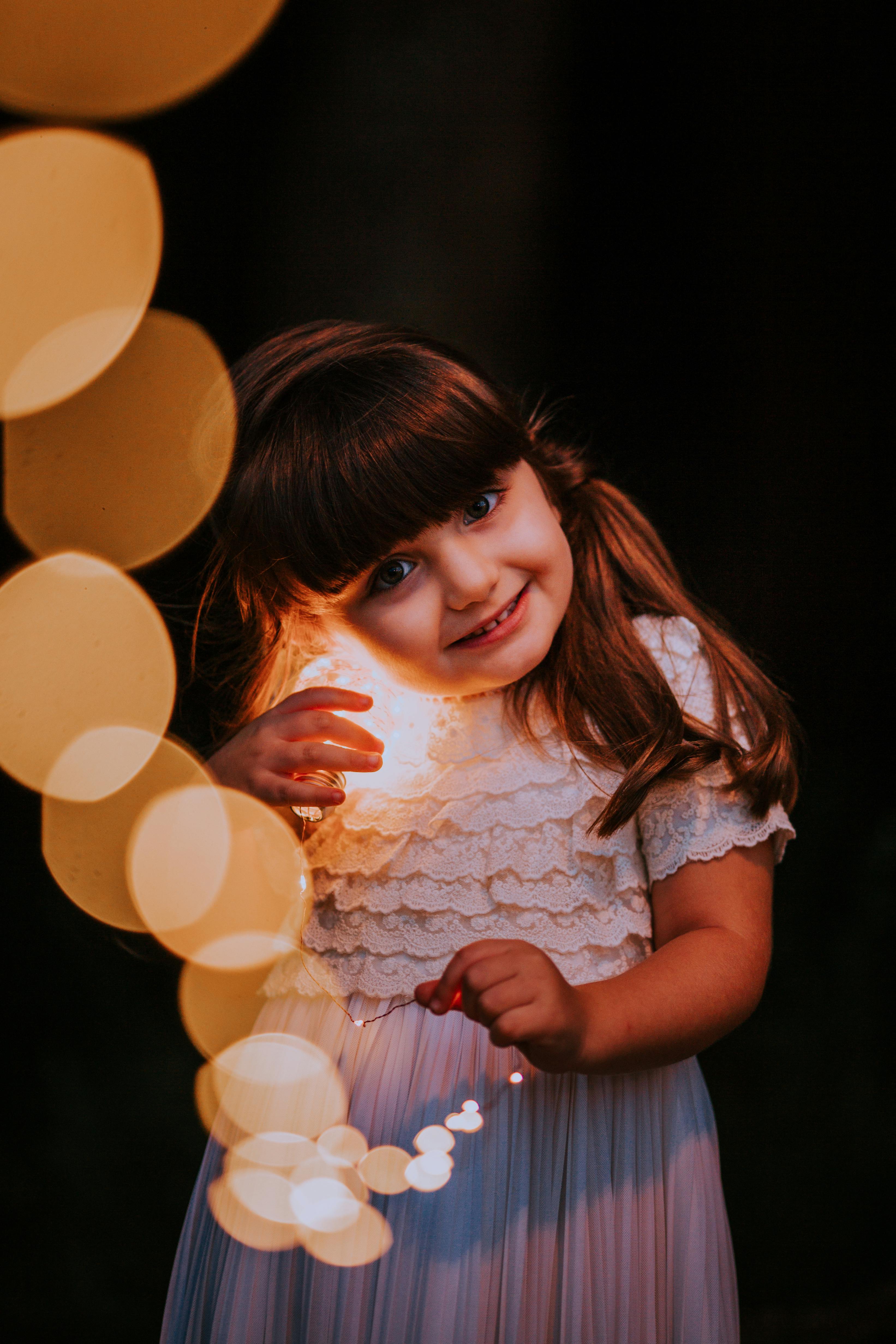 Girl with Lights · Free Stock Photo