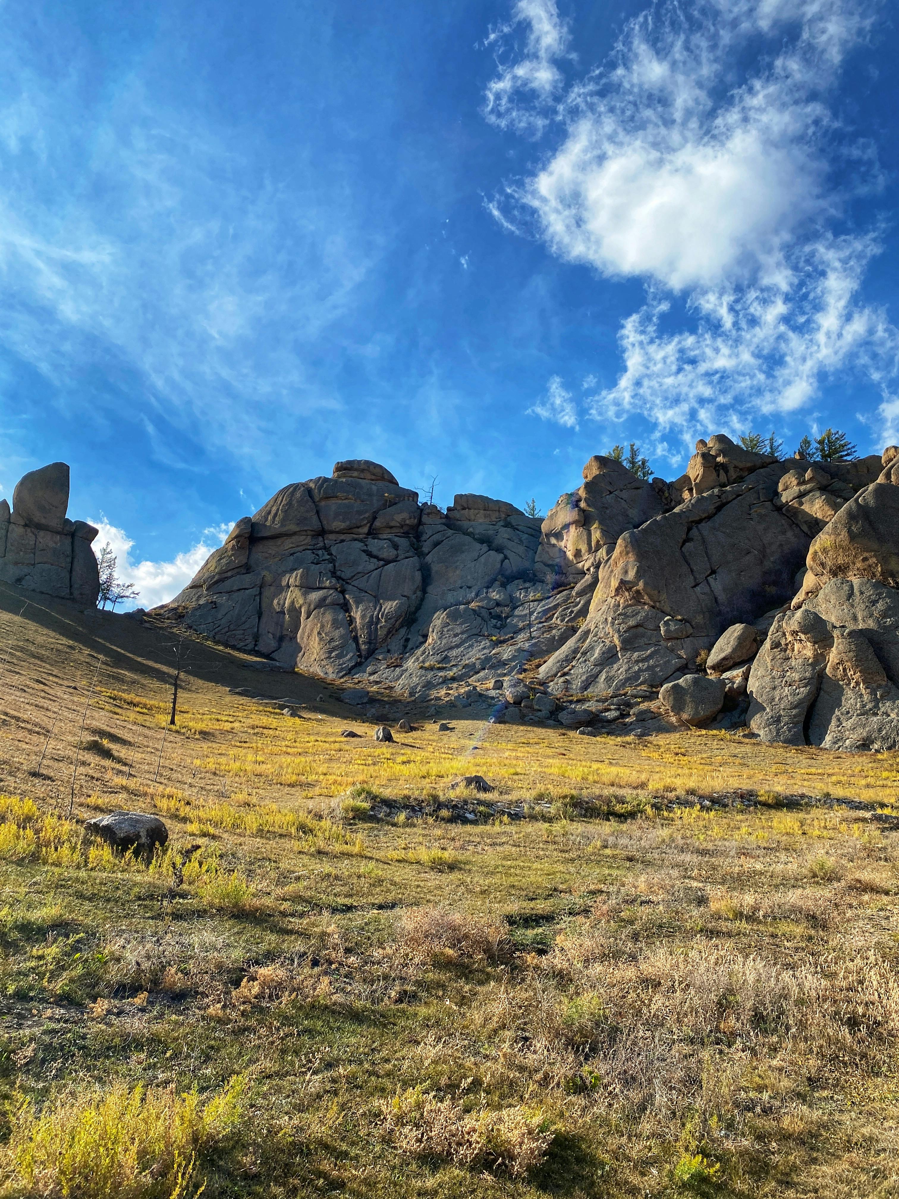 Rock Formations over Grassland · Free Stock Photo