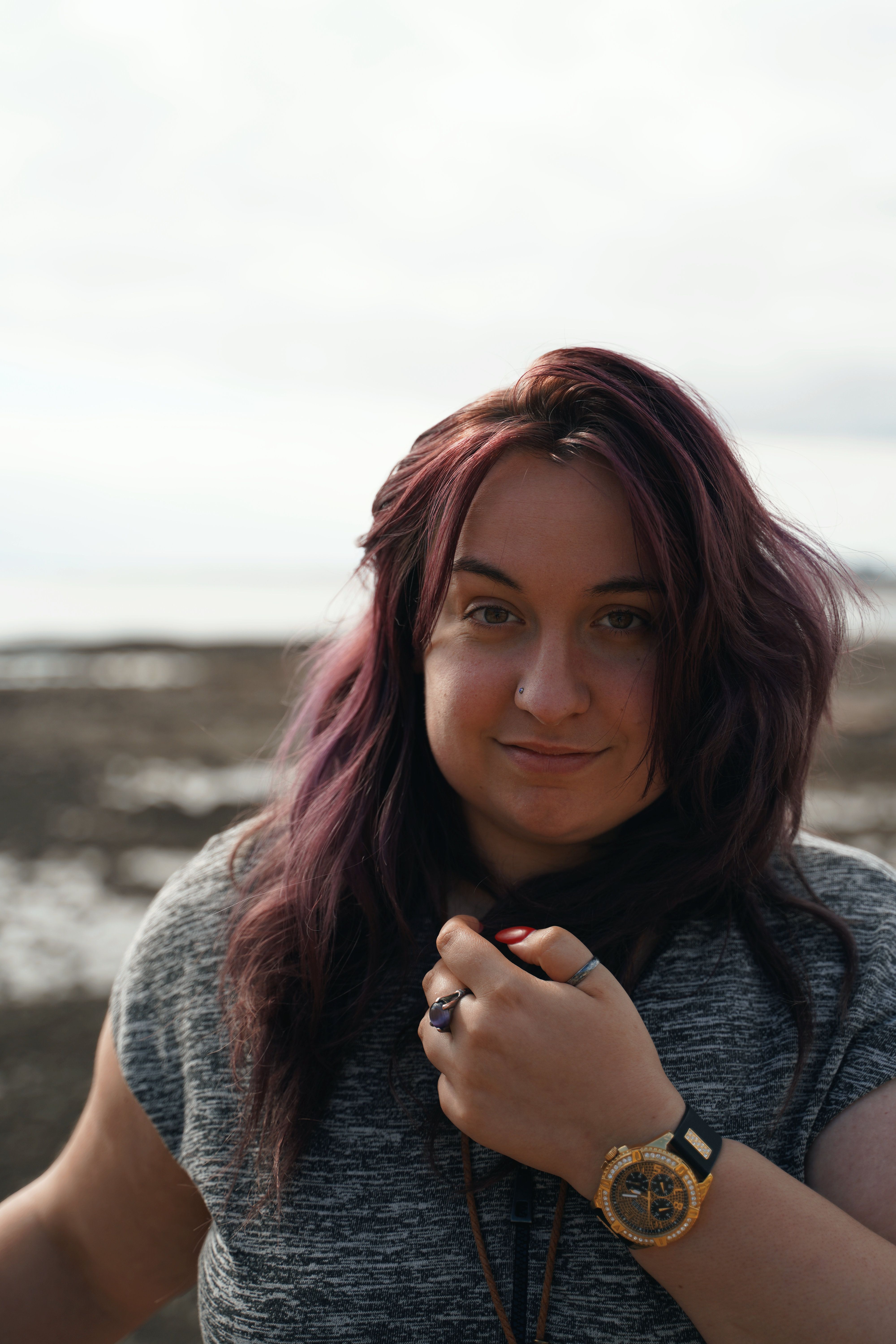 Woman Wearing a Gray Tank Top · Free Stock Photo