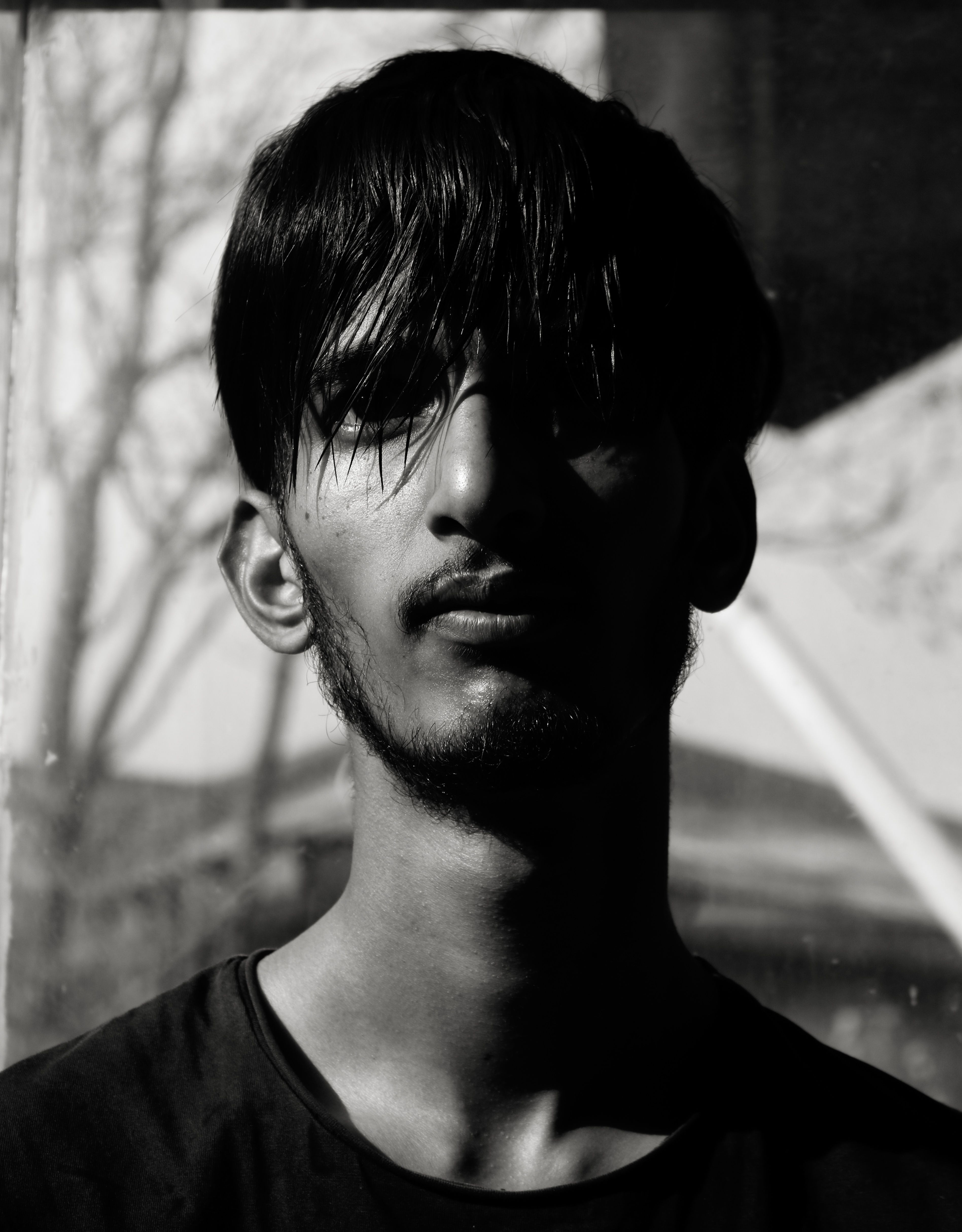 Gray scale Photo of Man's Face · Free Stock Photo