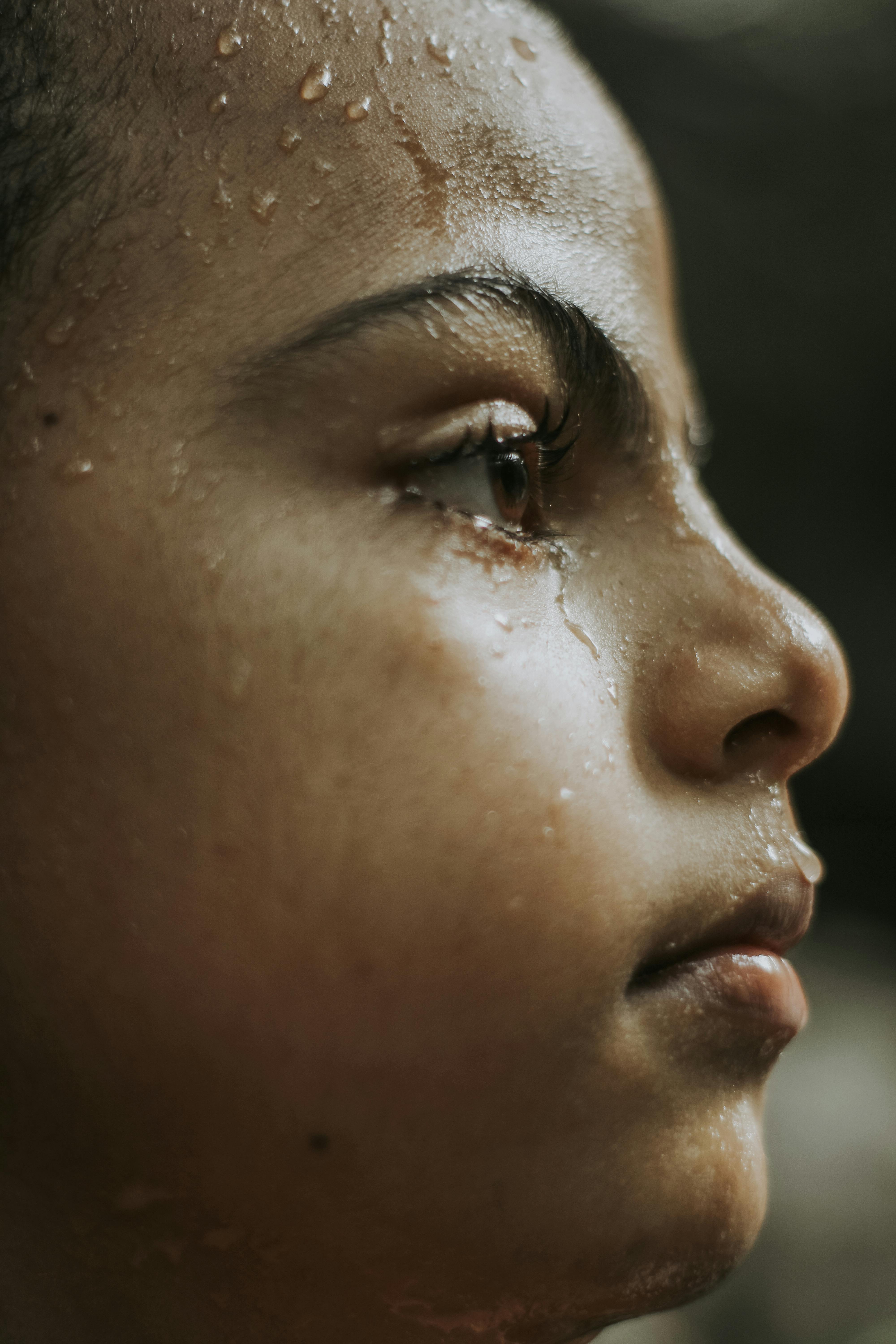 Girl Running In Rain Crying
