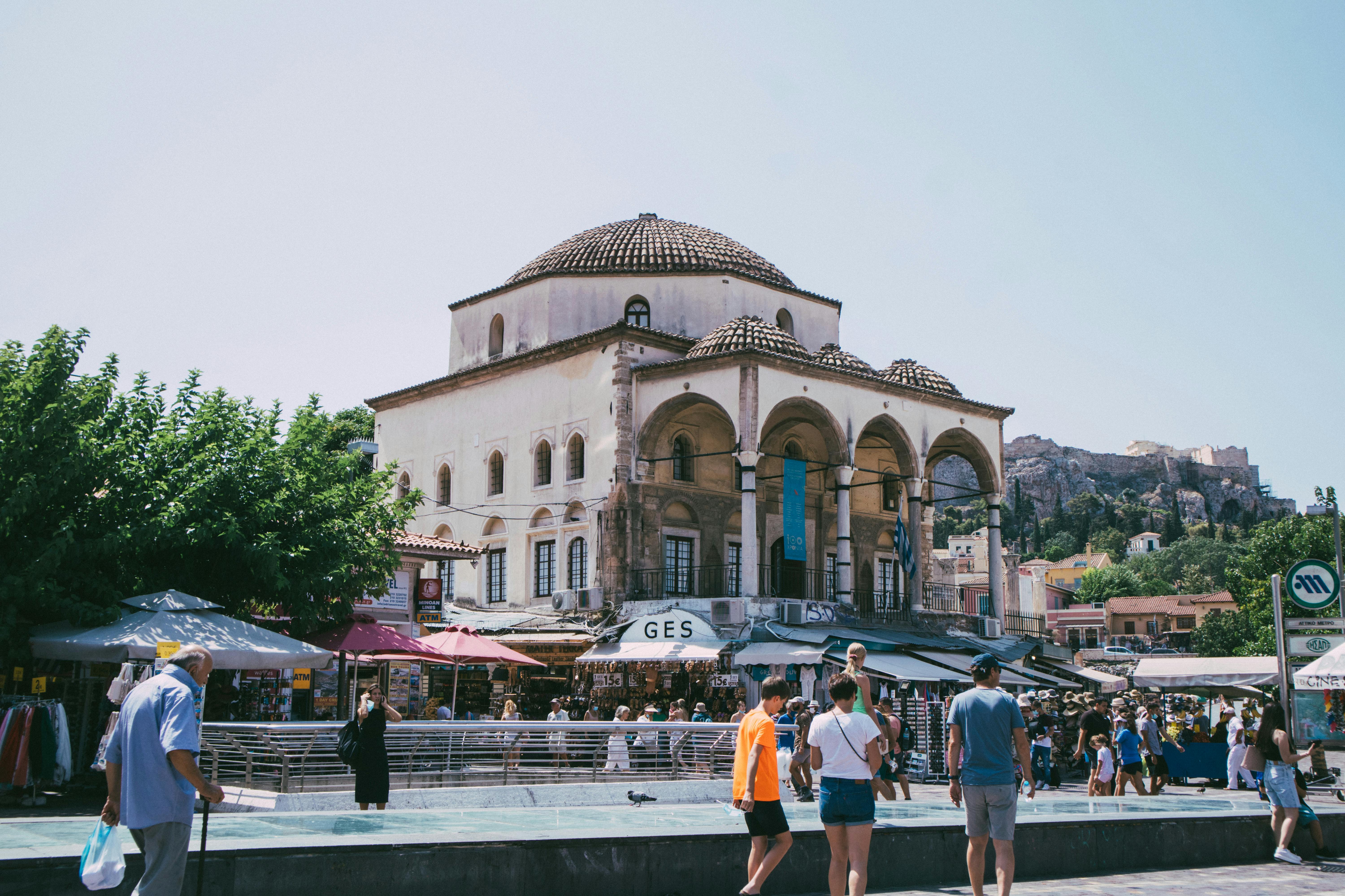 People Walking around the Town Square · Free Stock Photo