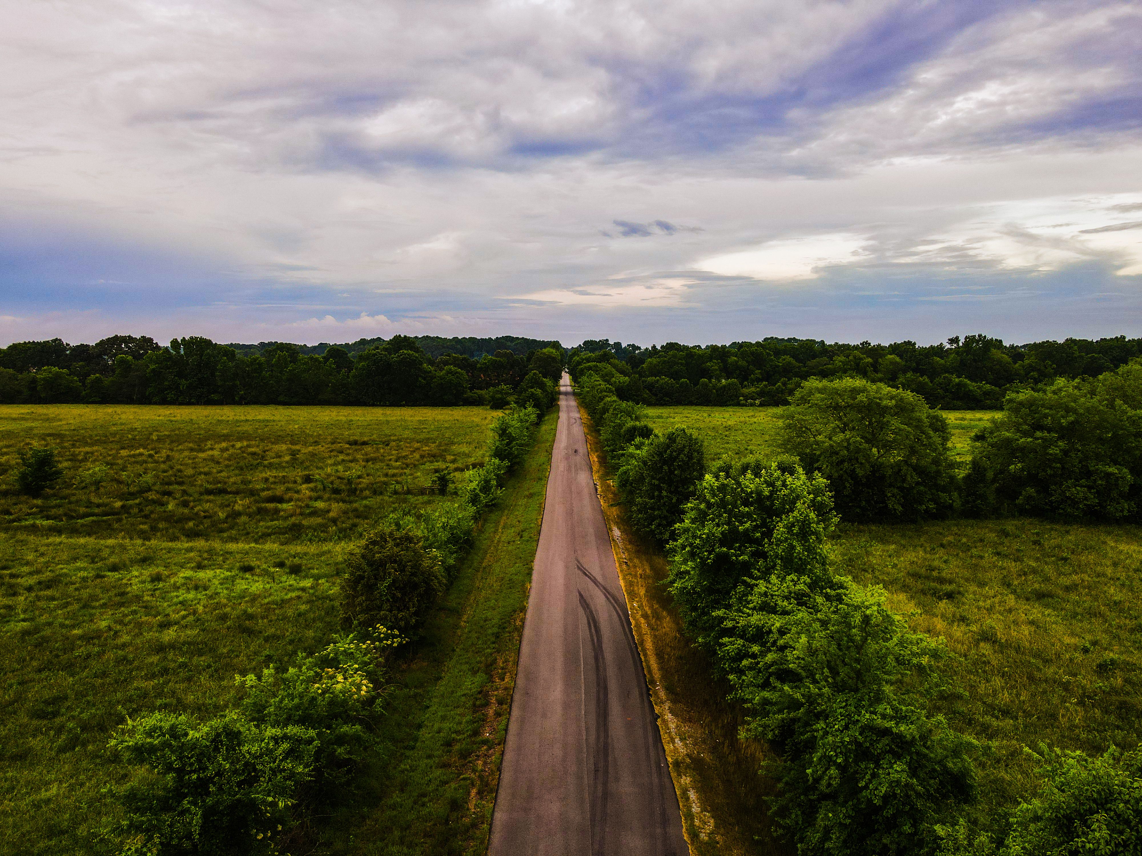 Aerial View of a Paved Road in the Countryside · Free Stock Photo