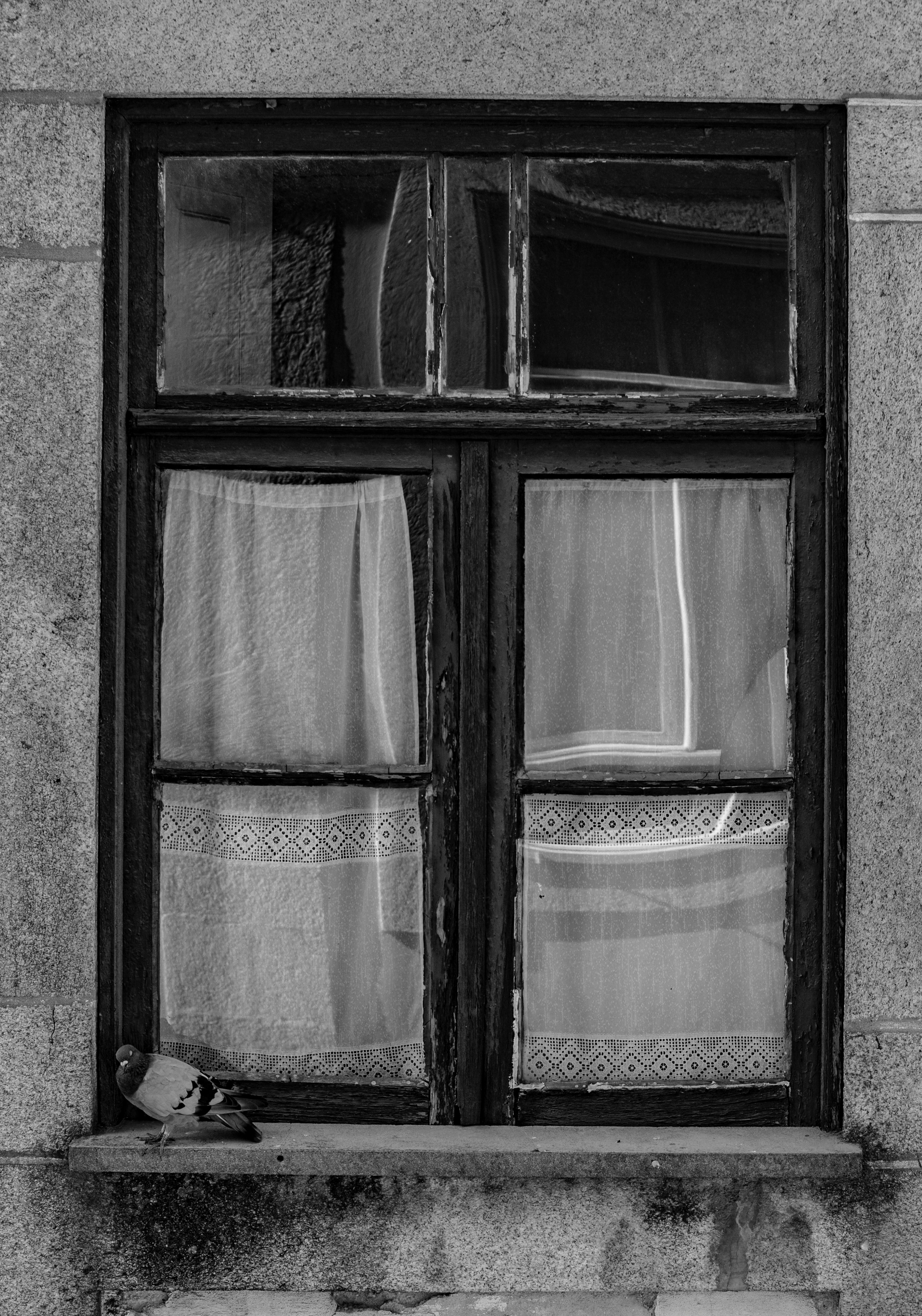 Grayscale Photo of Window · Free Stock Photo