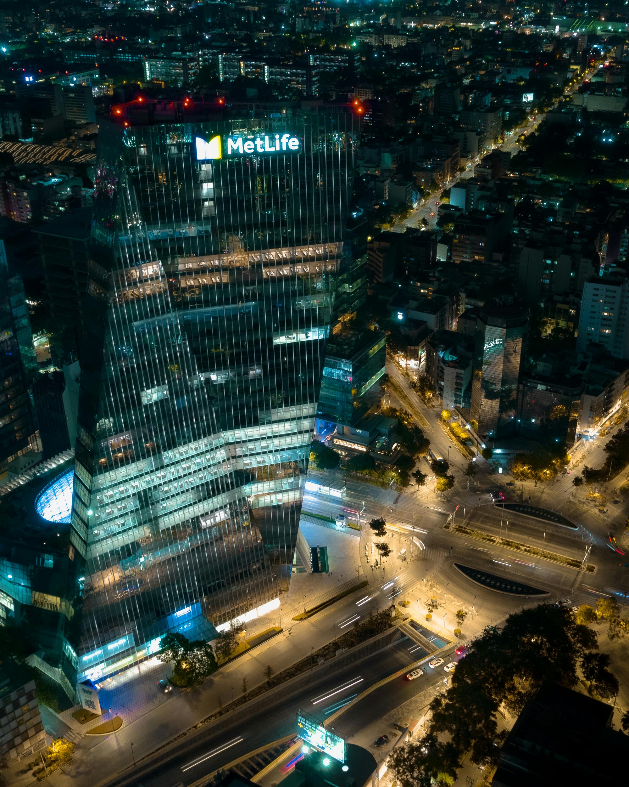 Aerial Photography of City With High Rise Buildings during Night Time ...