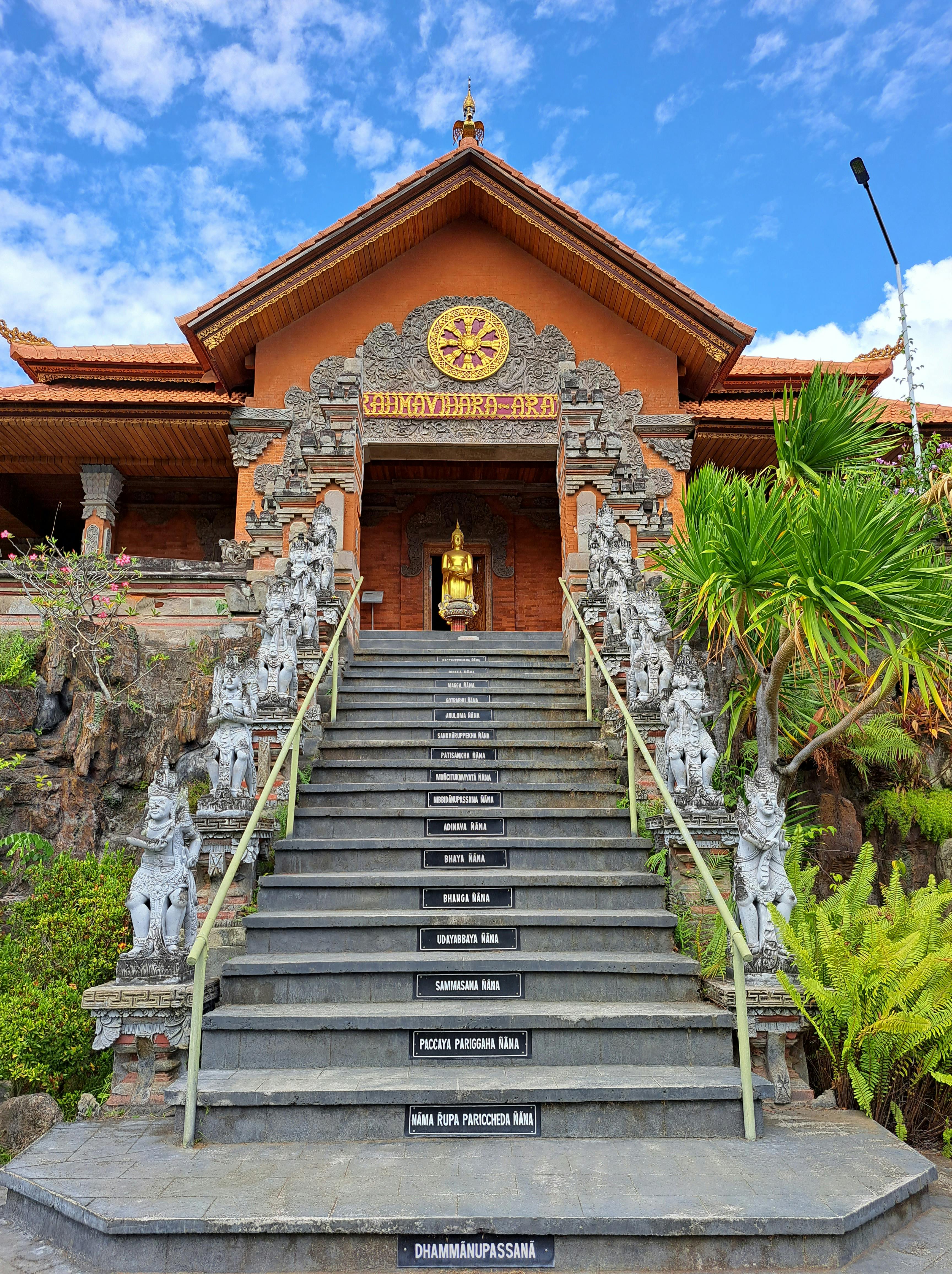 View of a Building with Steps at the Brahma Vihara Arama Monastery in ...