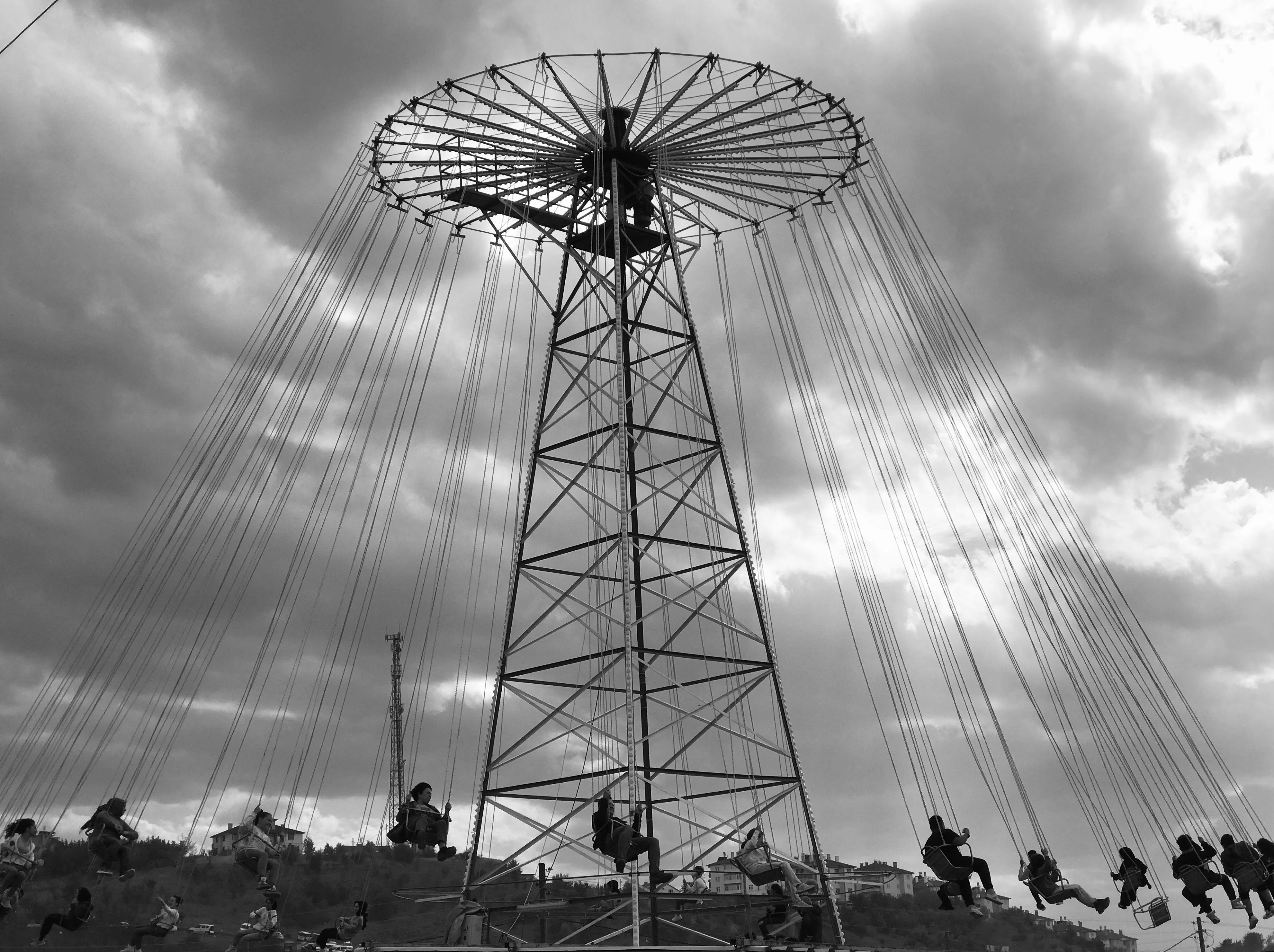 Colorful carousel placed in amusement park · Free Stock Photo