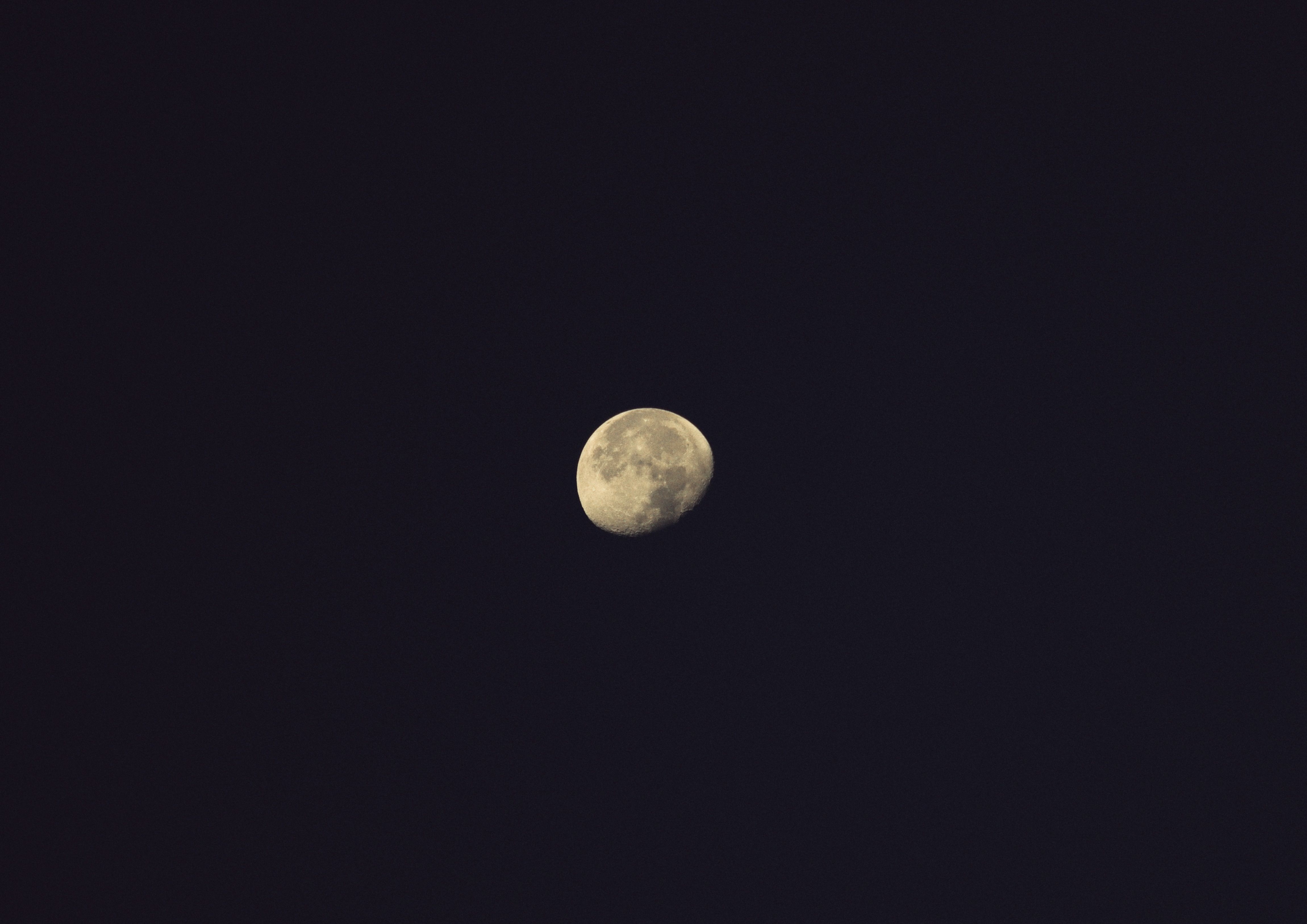 Full Moon in Dark Night Sky · Free Stock Photo
