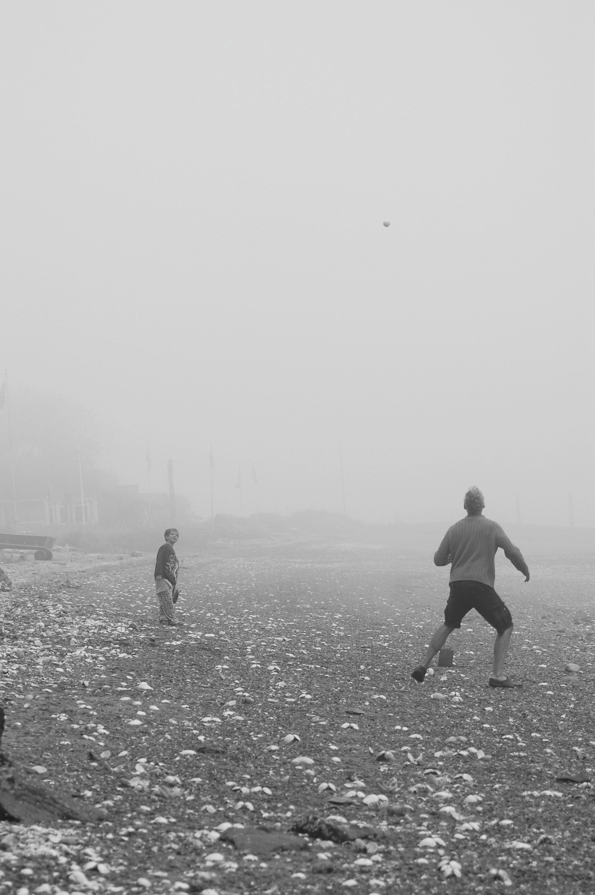 Grayscale Photo of Two People on the Field · Free Stock Photo