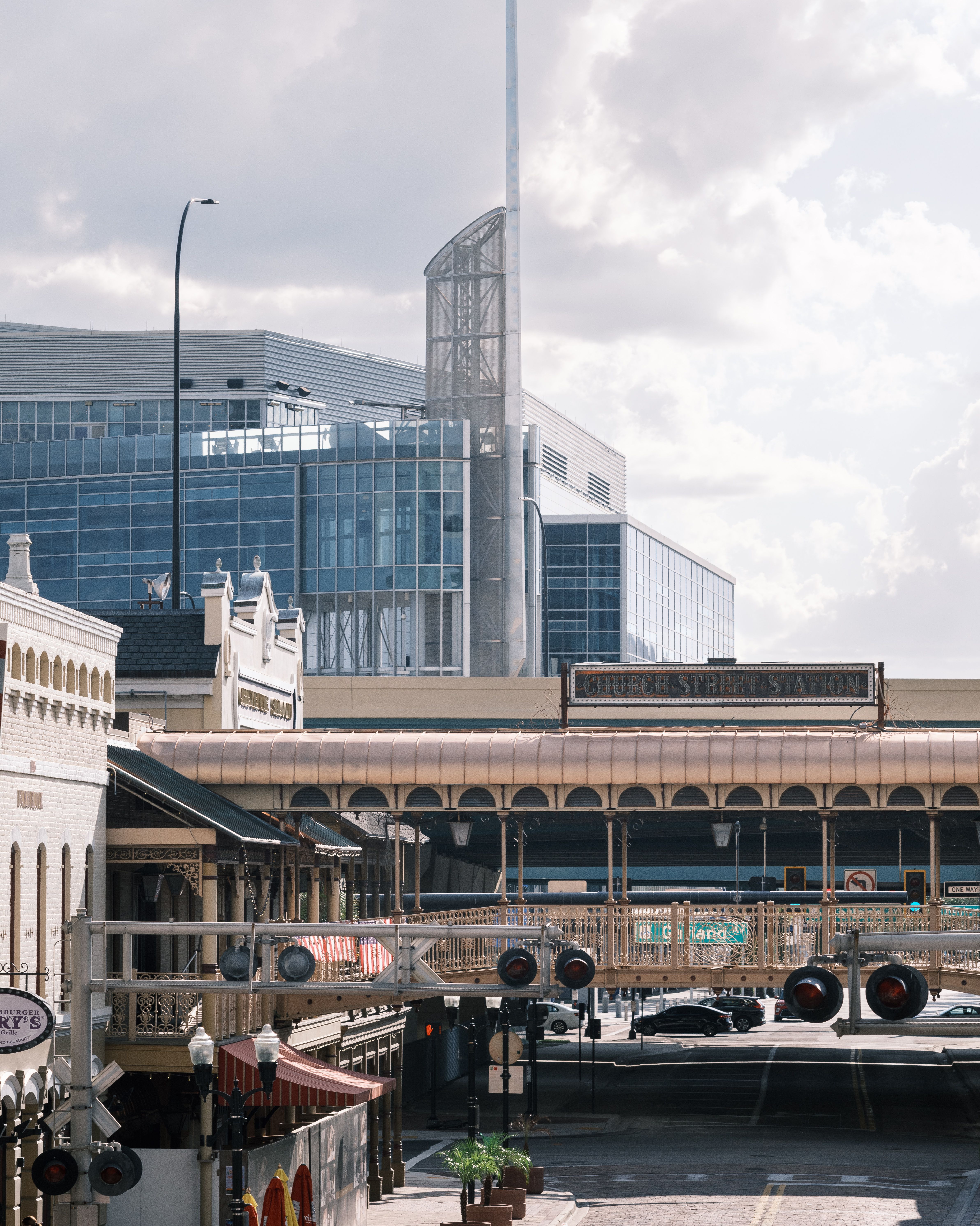 Traditional Railway Station and a Modern Skyscraper in the Background ...