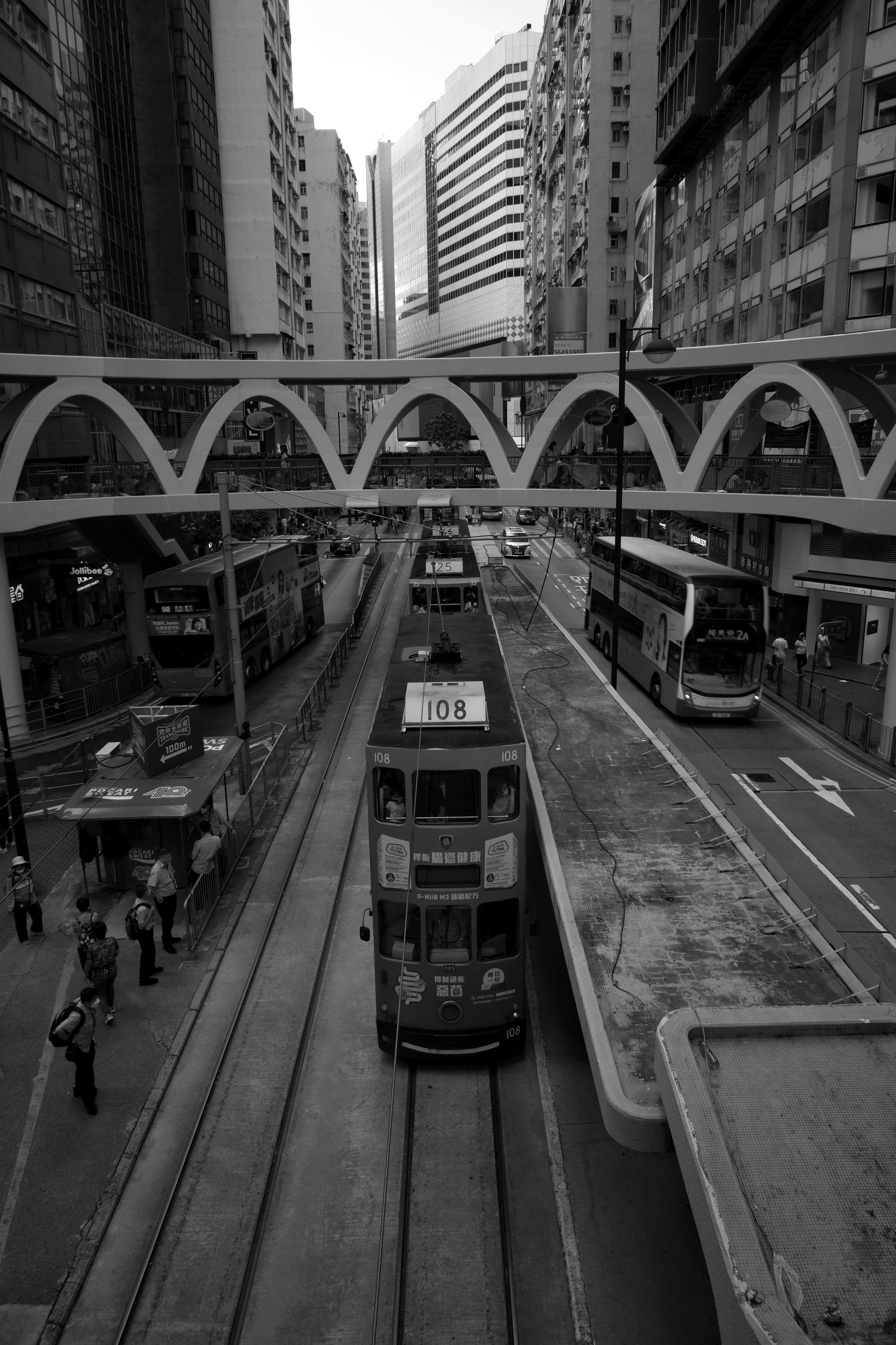 Grayscale Photo of Train on Rail Tracks · Free Stock Photo