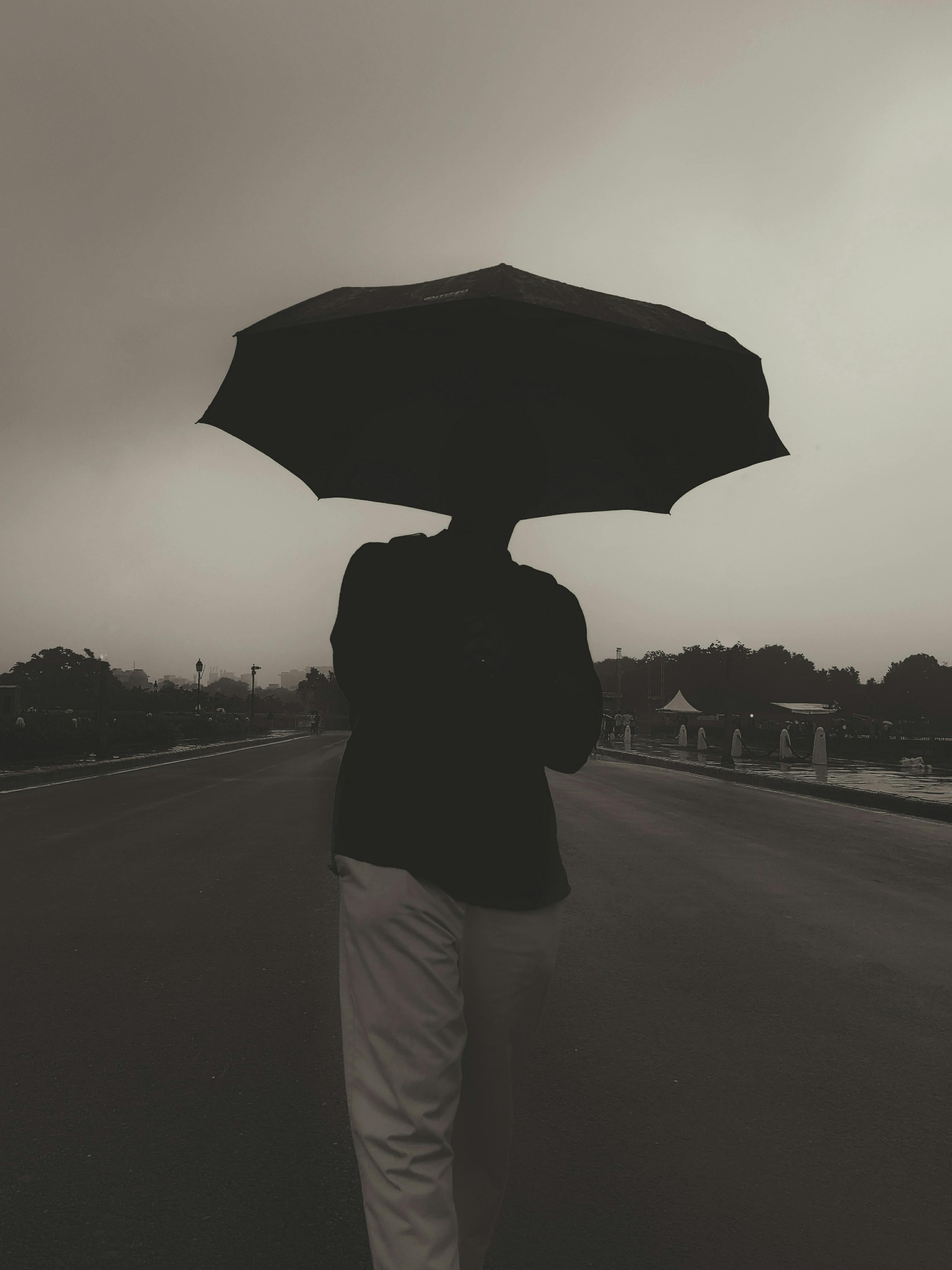 Back View of a Person with an Umbrella · Free Stock Photo