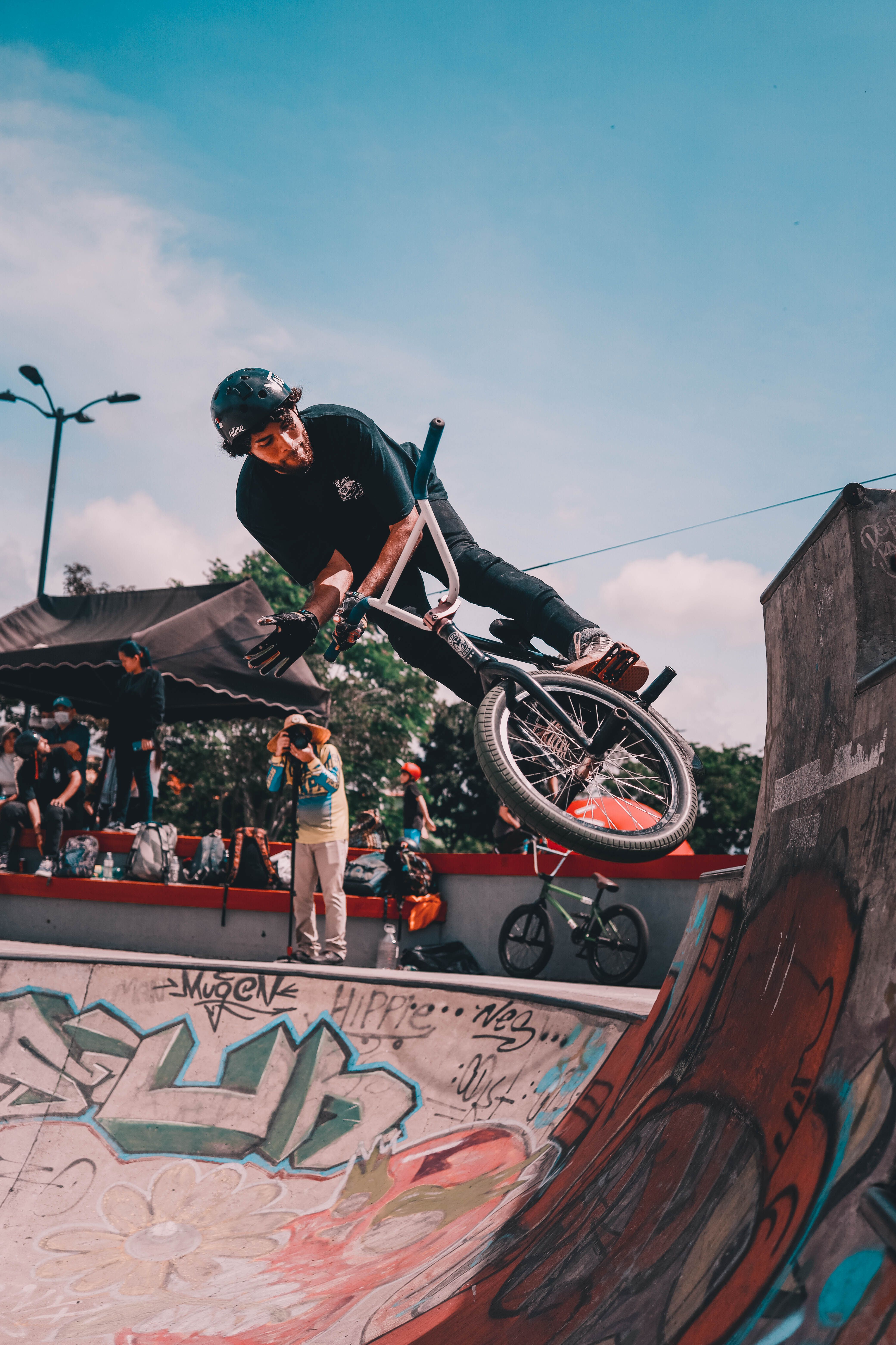 Man in a Skatepark Jumping on a Bicycle · Free Stock Photo