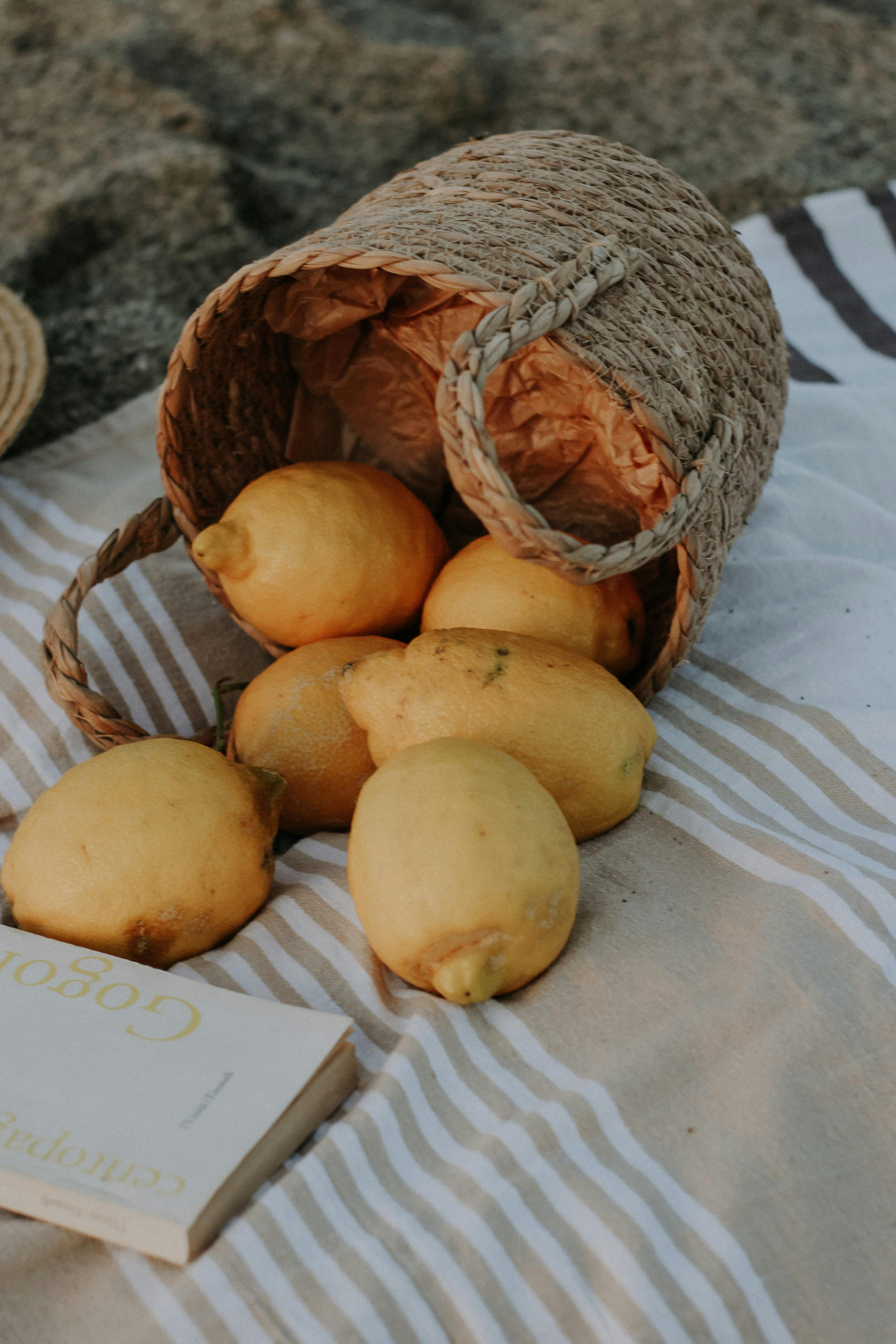 Lemons on the Picnic Blanket · Free Stock Photo