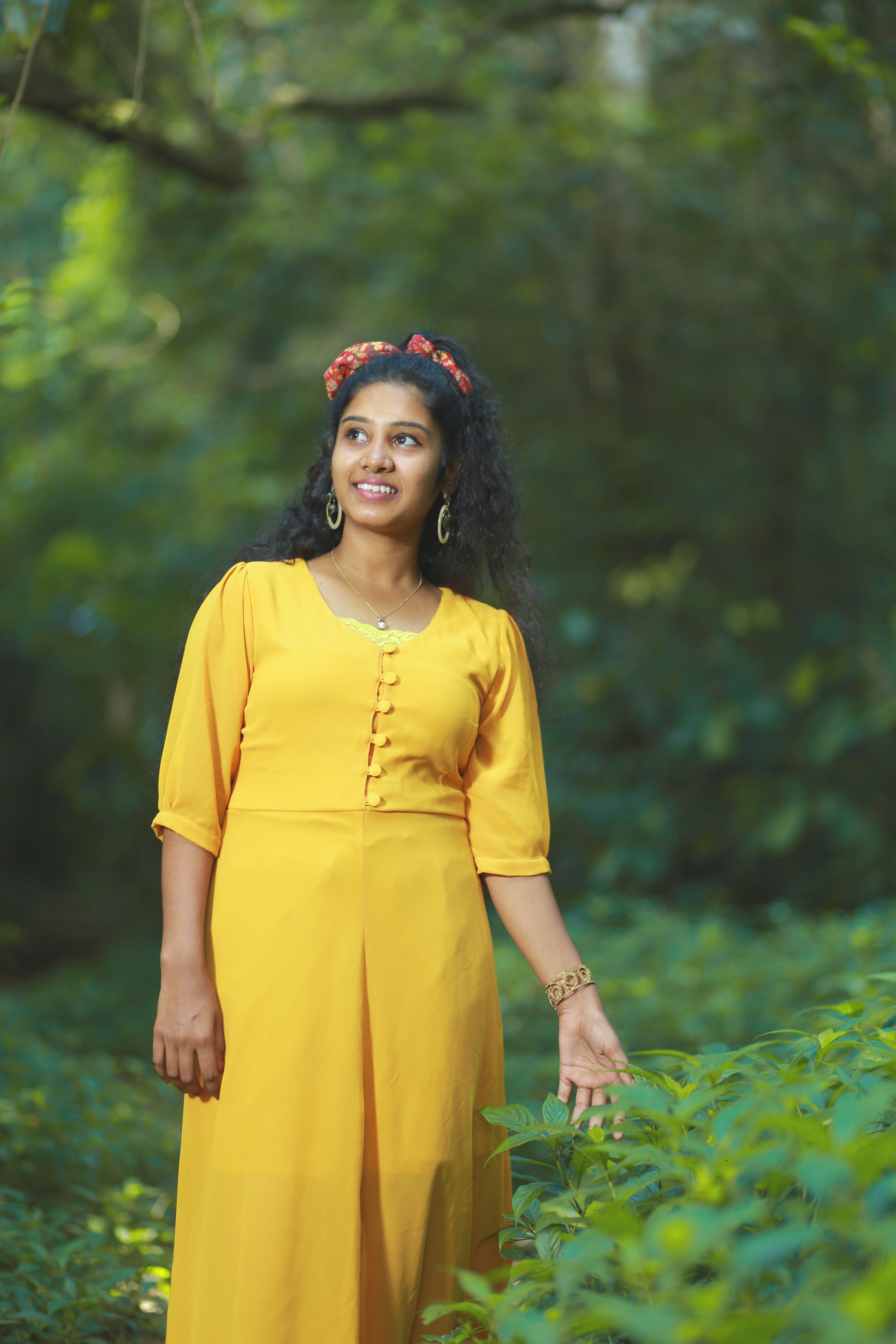 A Woman Wearing Yellow Dress · Free Stock Photo