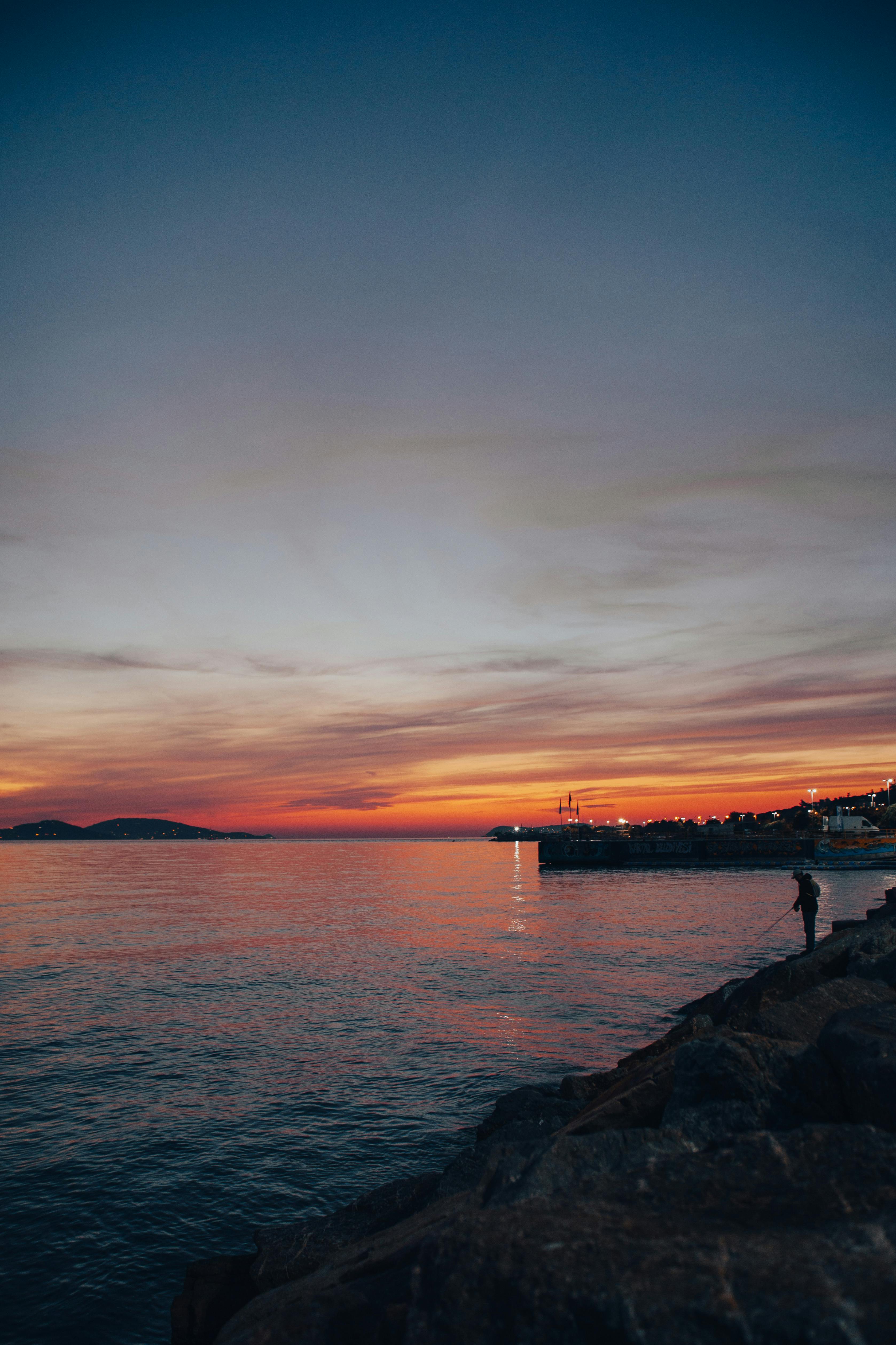 Scenic View of Sea during Sunset · Free Stock Photo