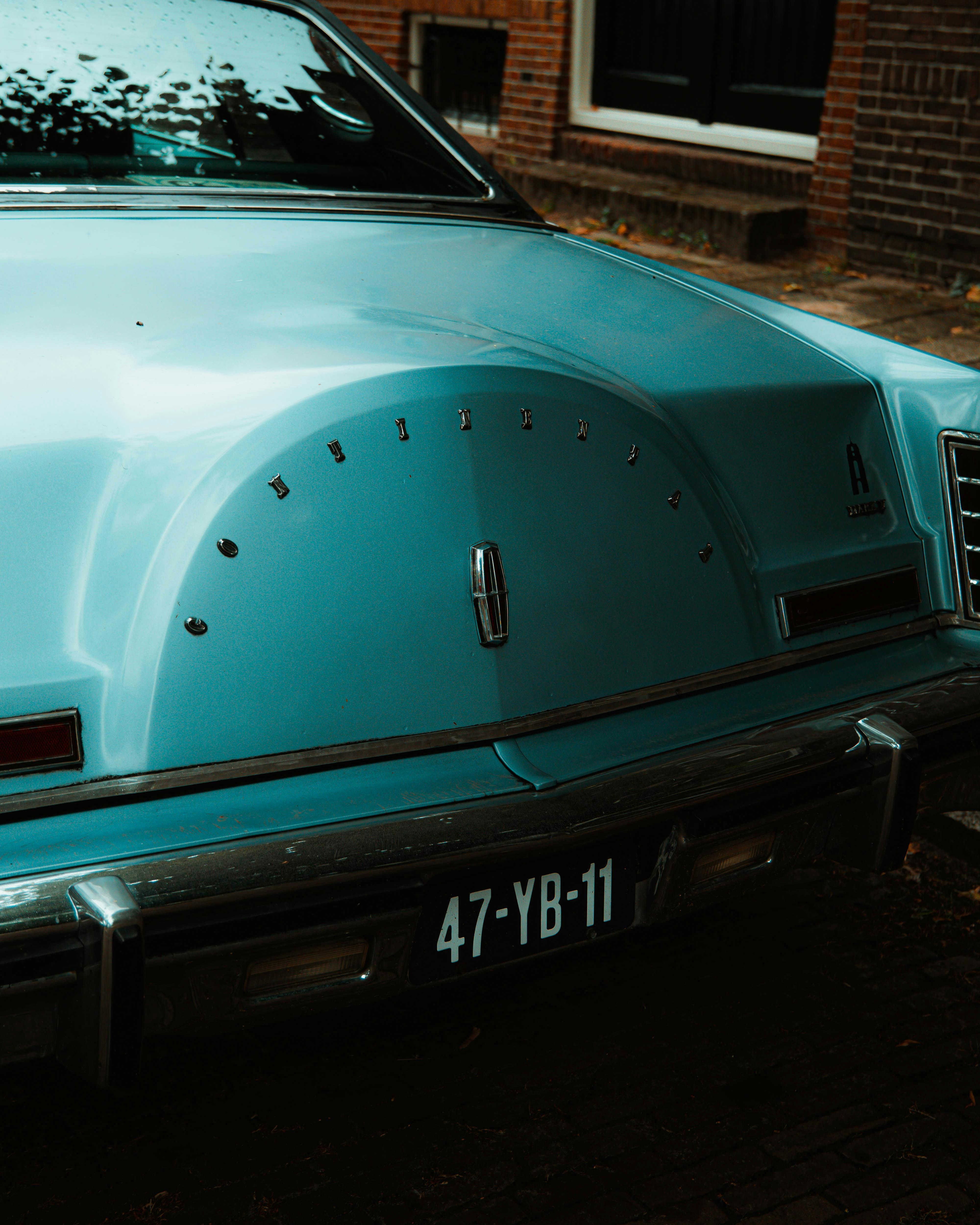 Back View Photo of Blue Classic Car · Free Stock Photo