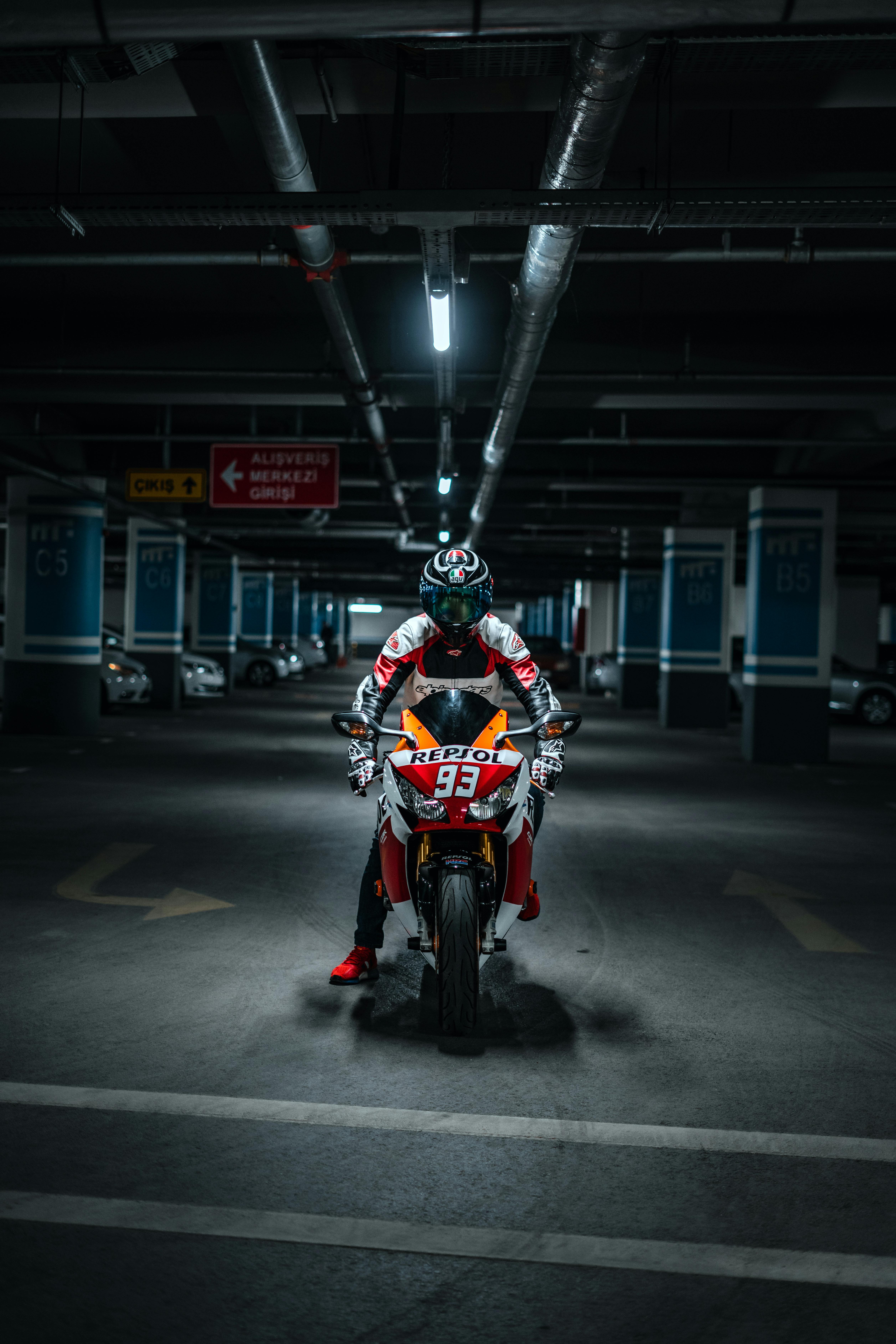 A Person Sitting on the Sports Bike · Free Stock Photo