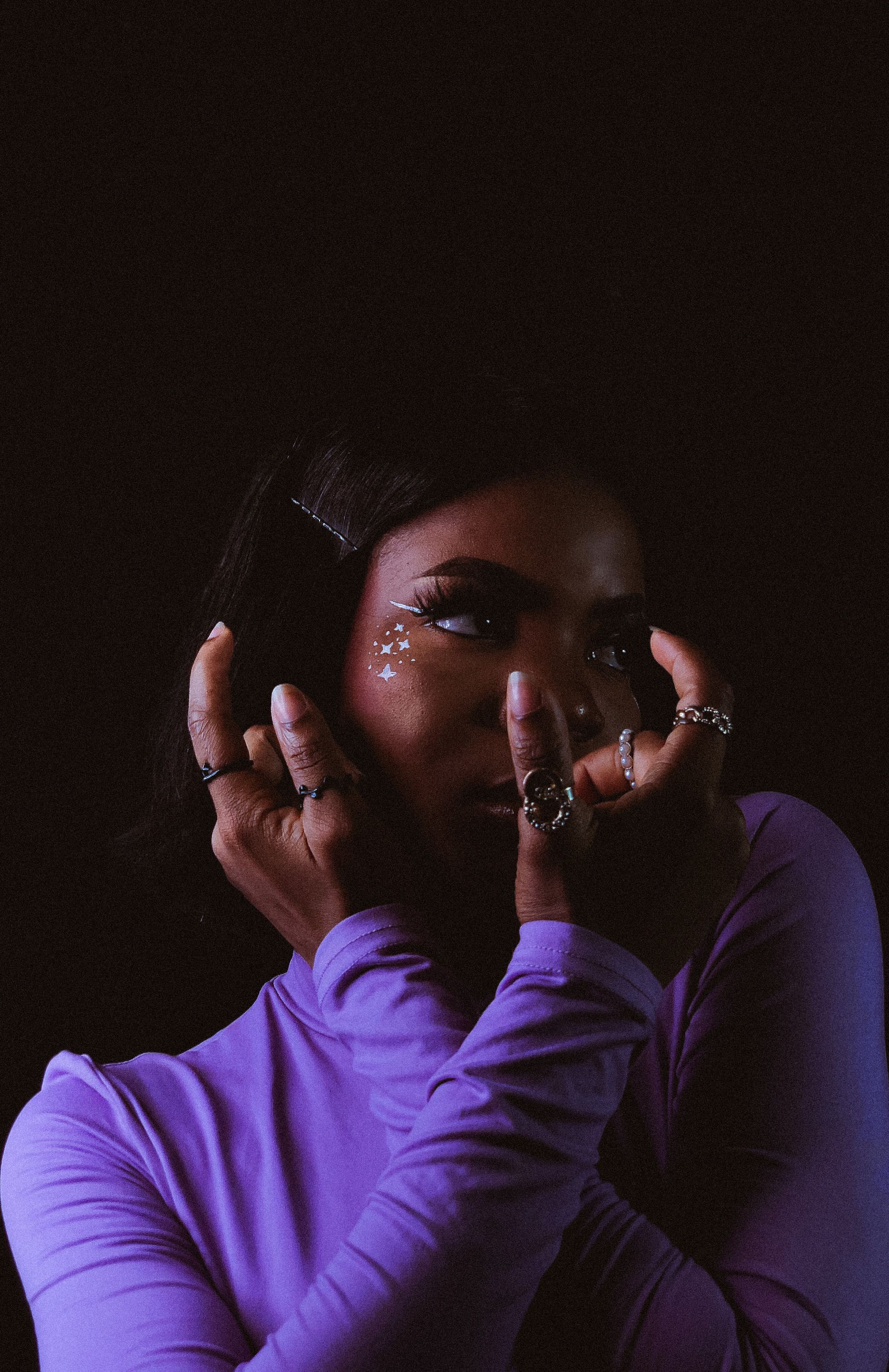 Woman with Hands around Face · Free Stock Photo