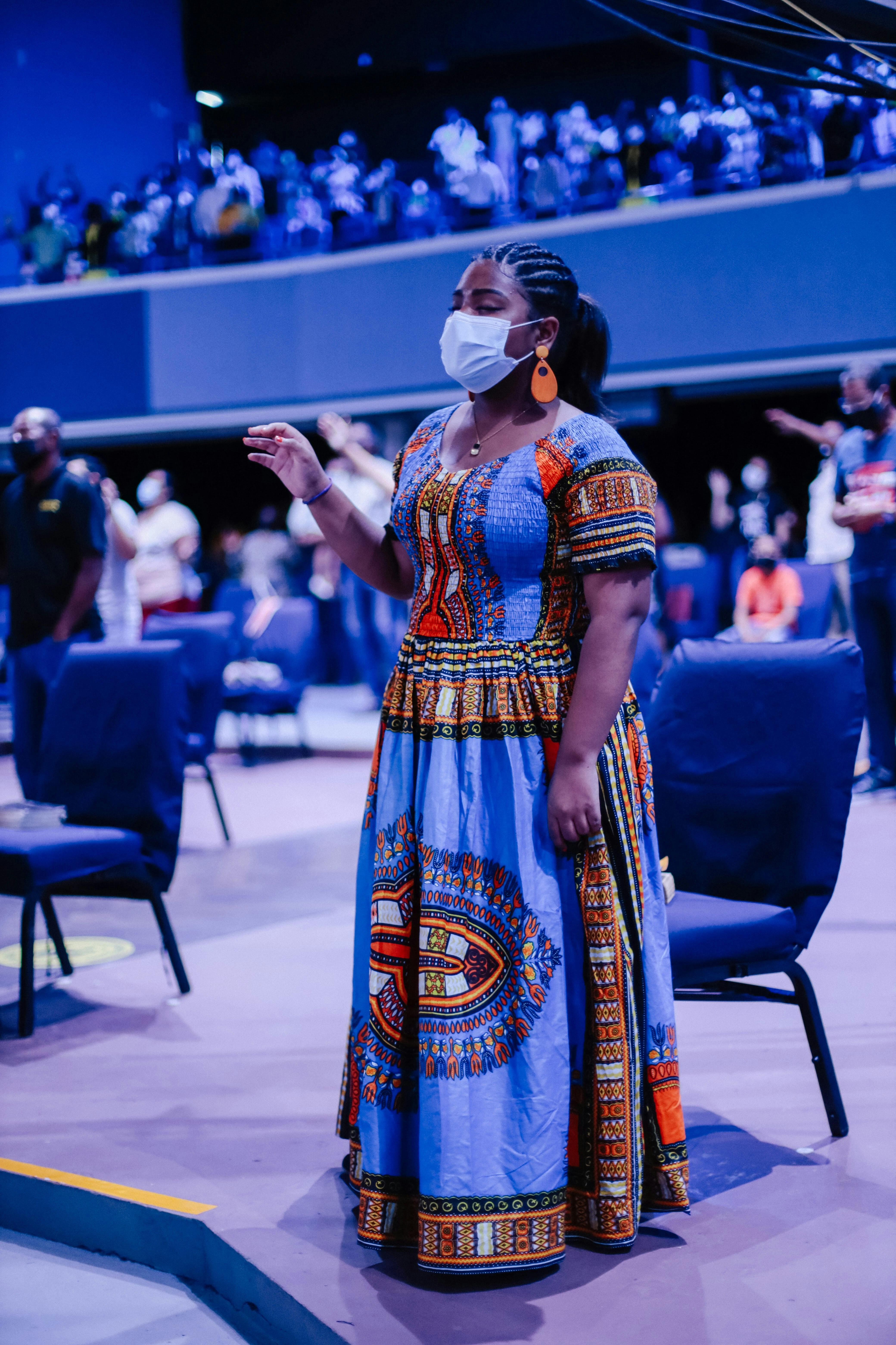A Woman Wearing Dress and Face Mask · Free Stock Photo