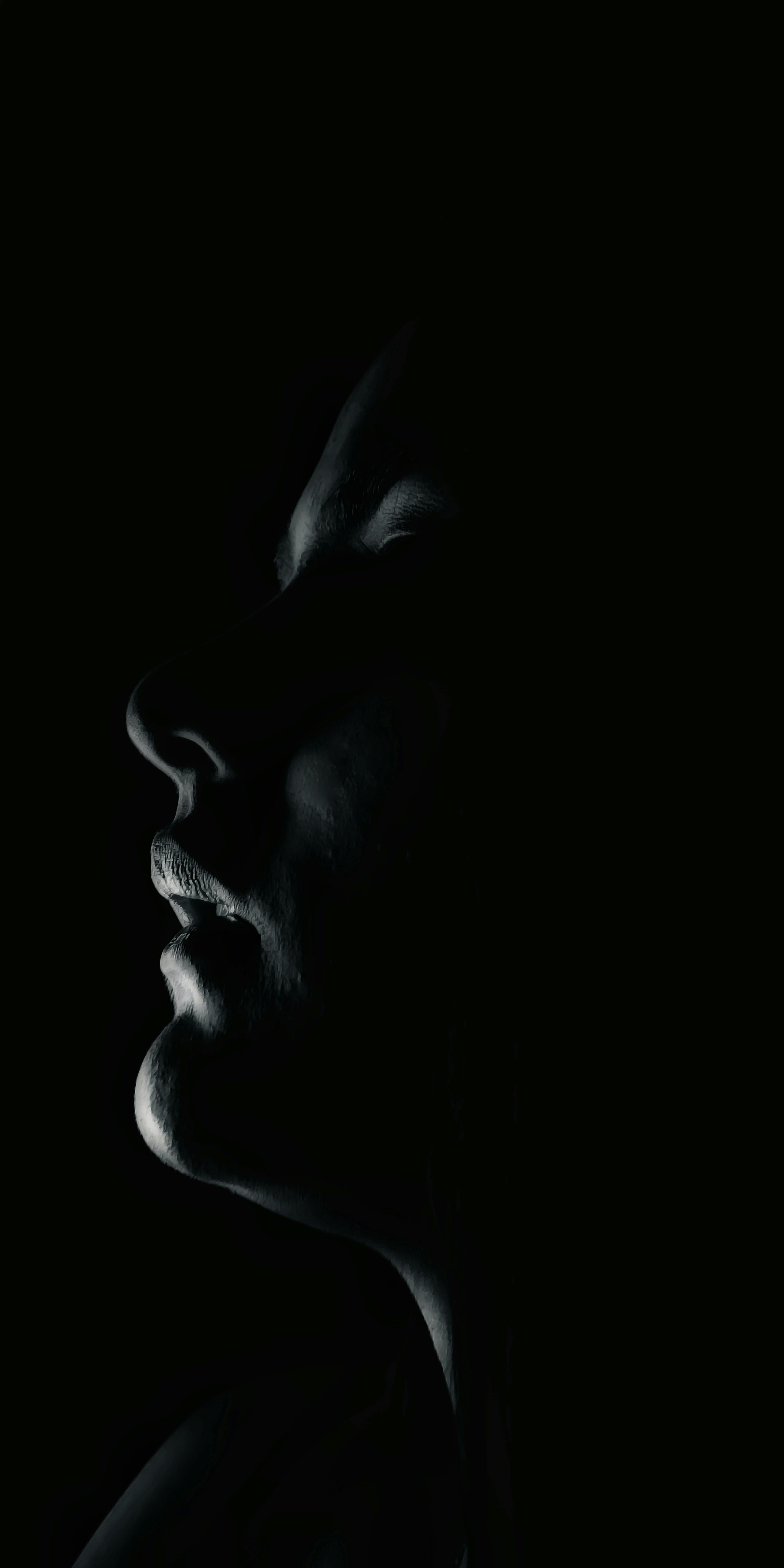 Black and White Image of a Face Profile · Free Stock Photo